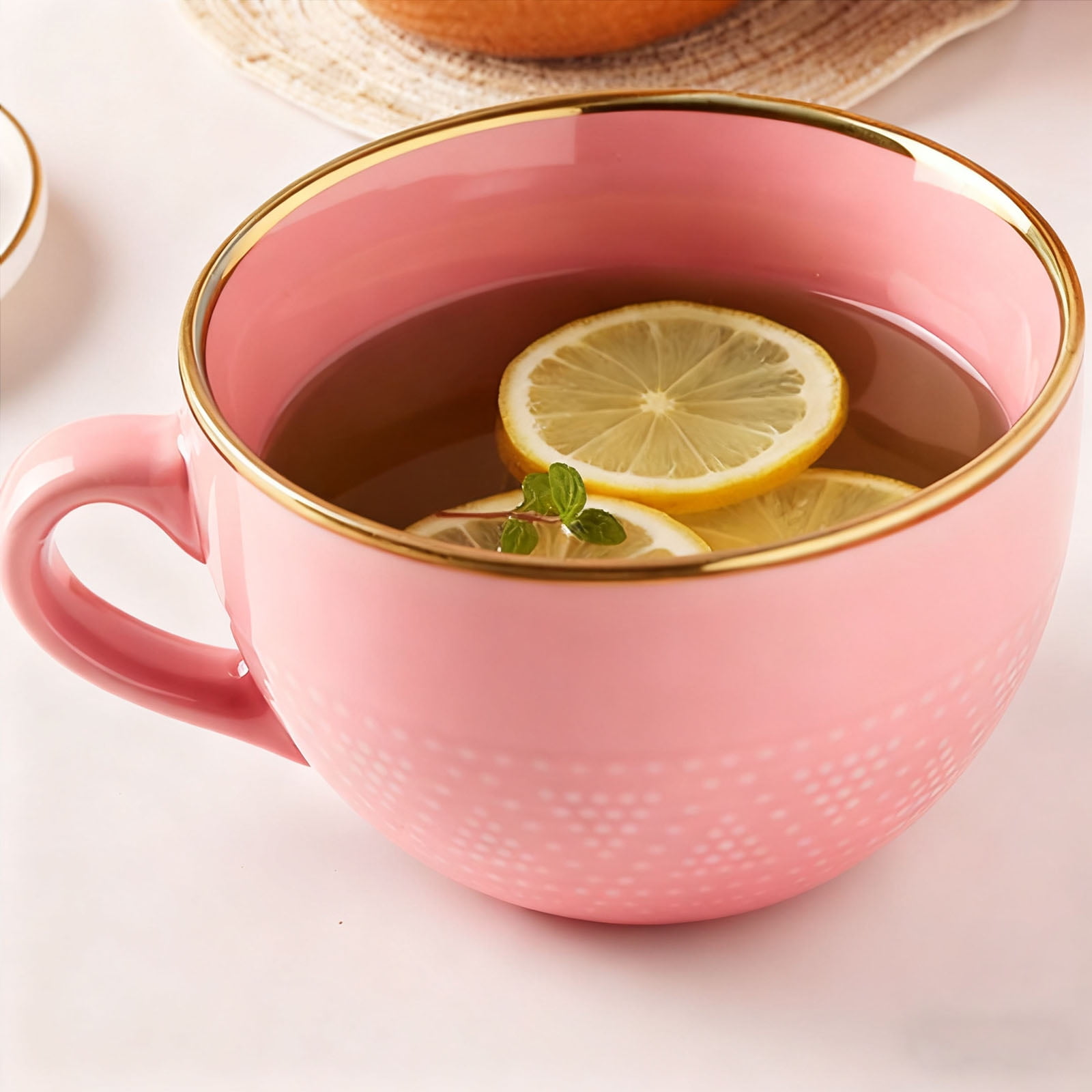 Farcauo Large Coffee Cup Ceramic Soup Mug with Handles 24 Ounce Jumbo ...