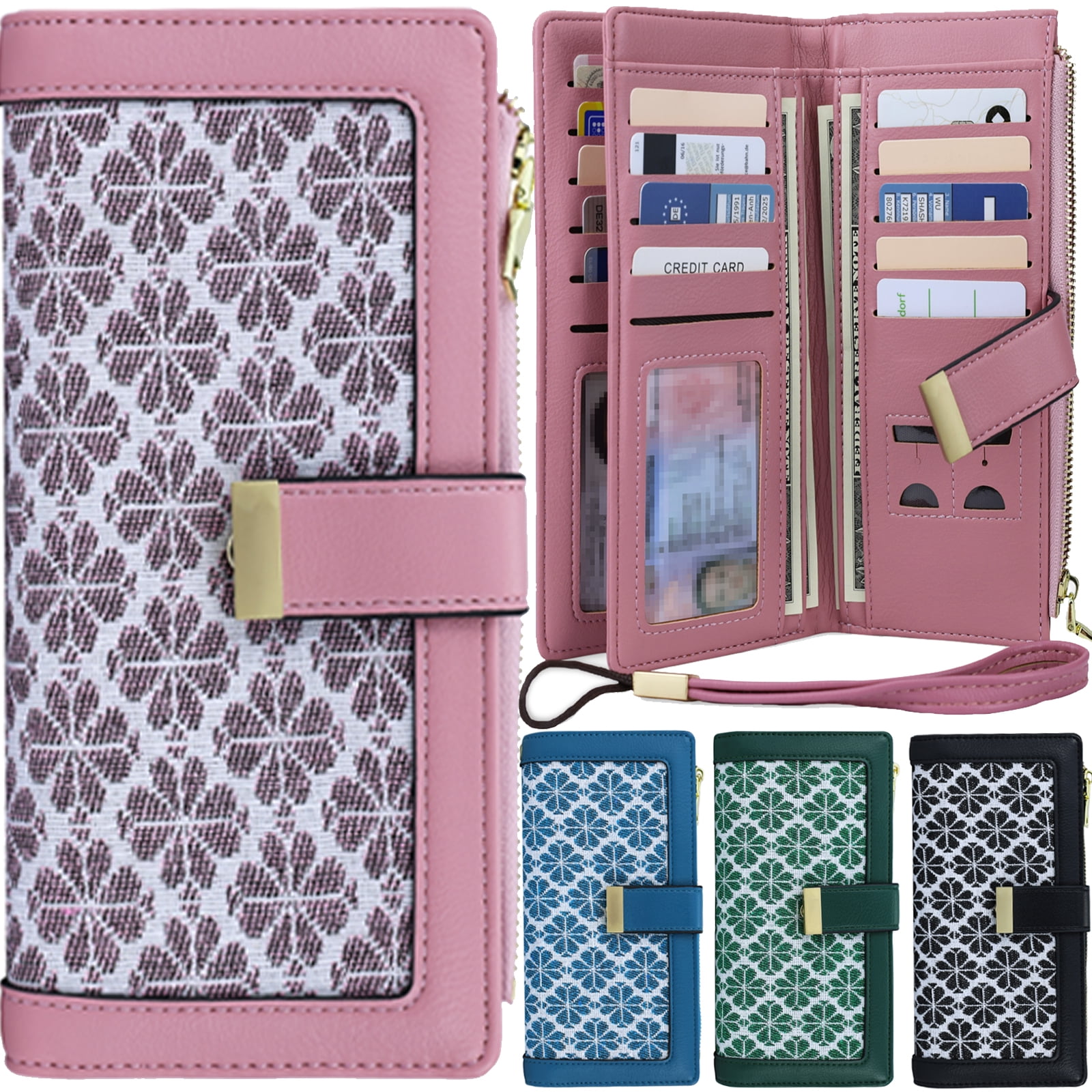 Farcauo Wallet Women rfid Wallets for Women Cute Pink Women's Card ...