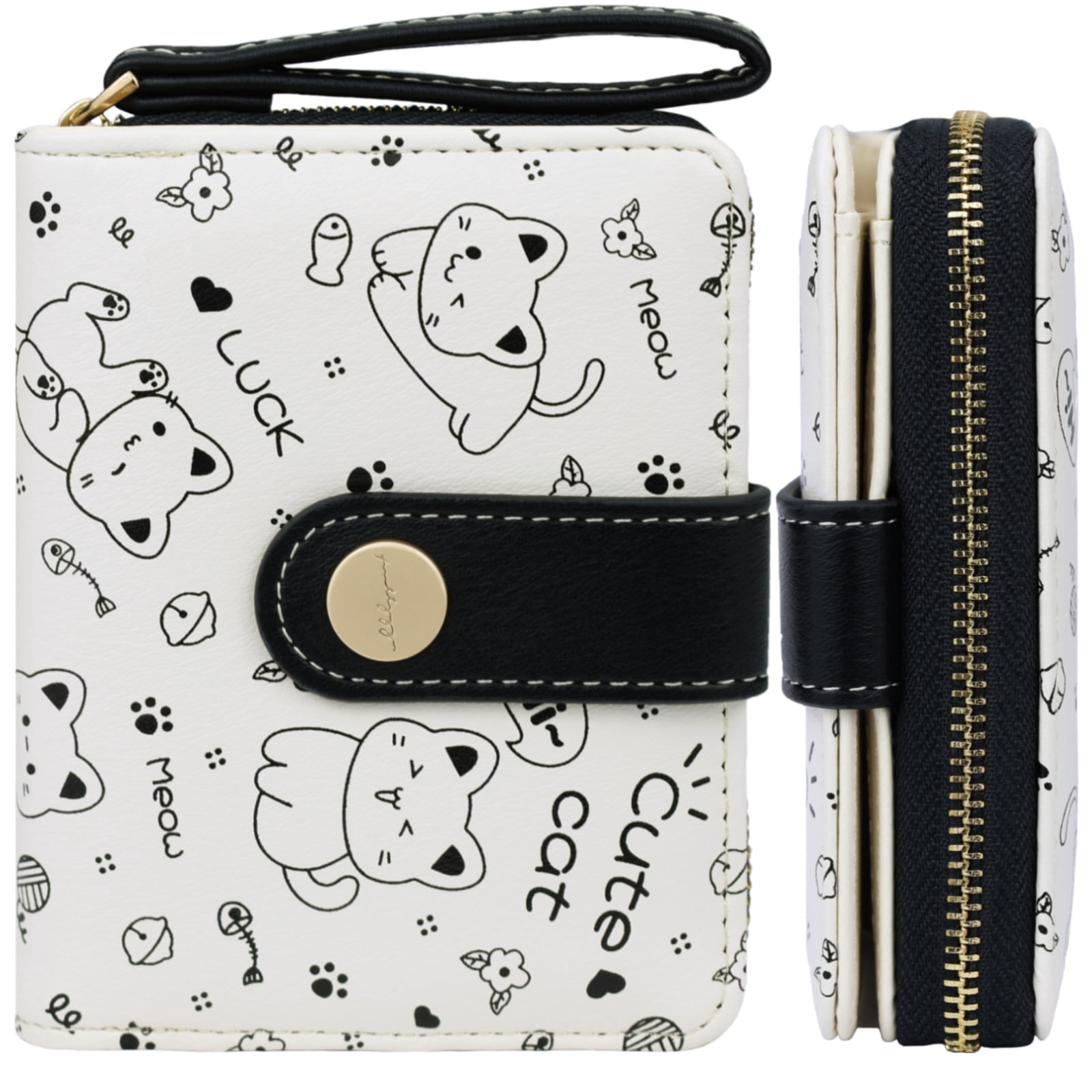 Farcauo Womens Wallet Cute Small Wallets for Women Black Women's Wallet ...