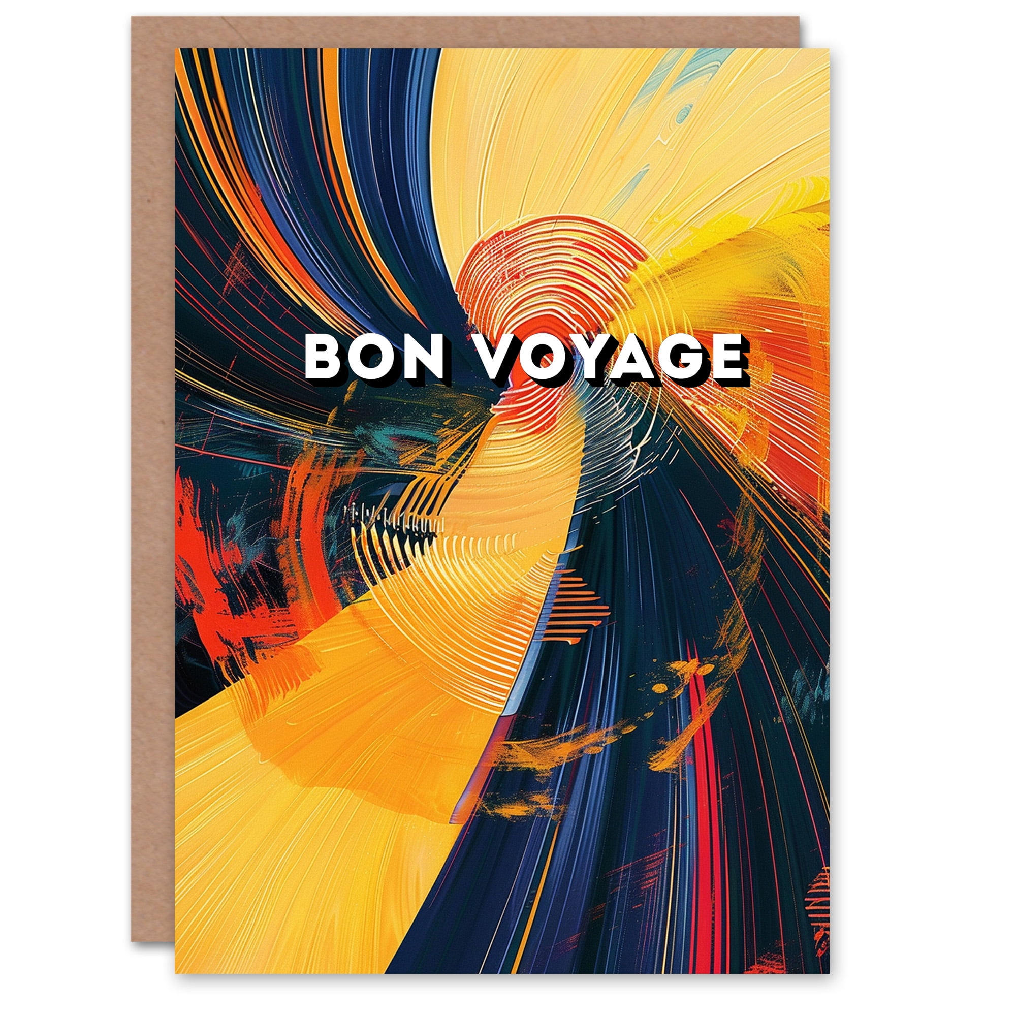 Farewell Card Abstract Radial Spin Blur Oil Painting Bon Voyage Blank ...