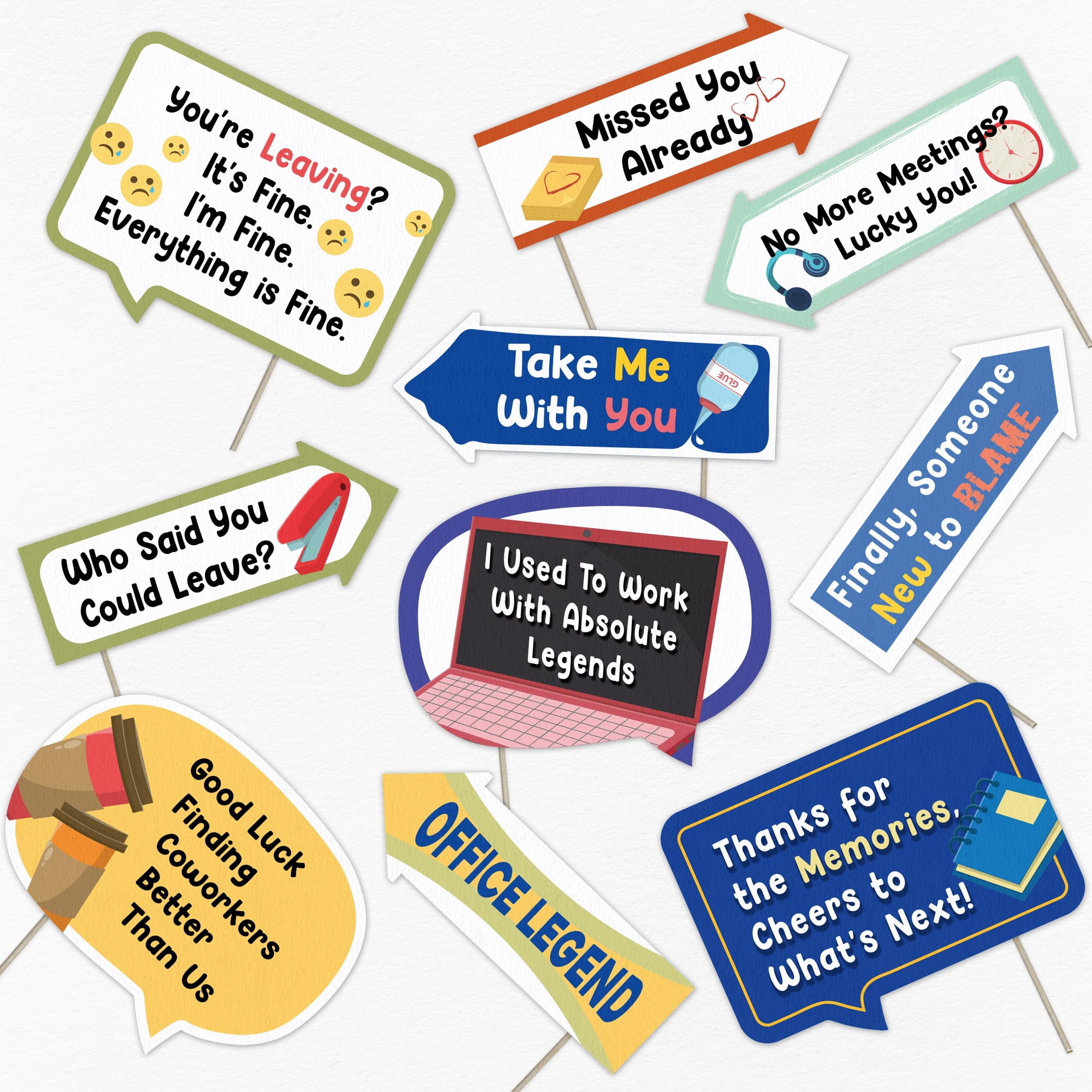 Farewell Coworker Photo Booth Kit - Going Away Party Decorations ...