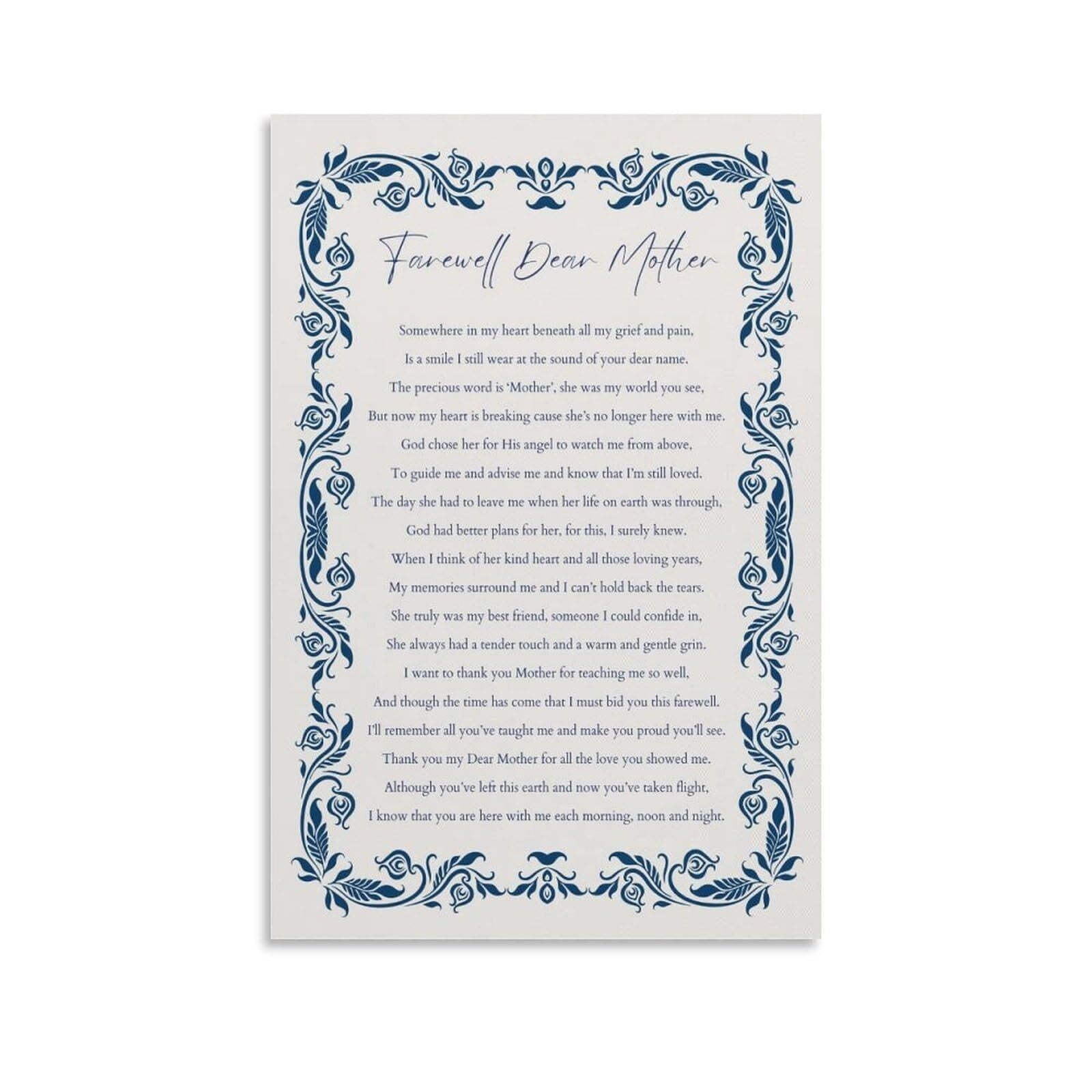 Farewell Dear Mother, Funeral Poem, Grief Quote, A Letter from Heaven ...