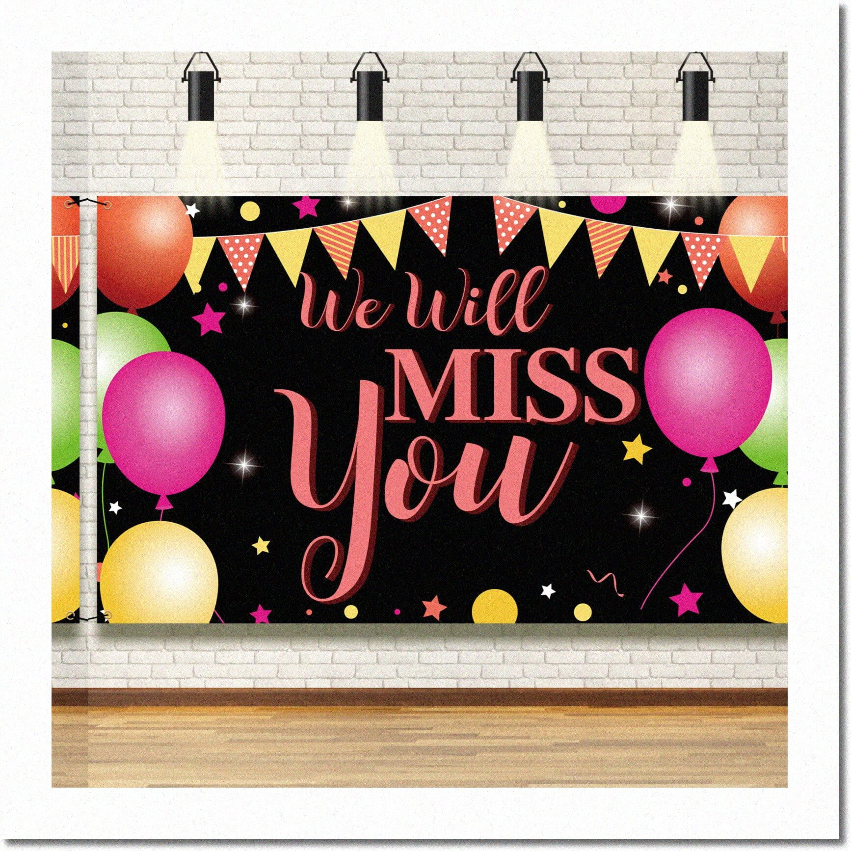 Farewell Fiesta Fabric Farewell Banner - Vibrant Going Away Party ...