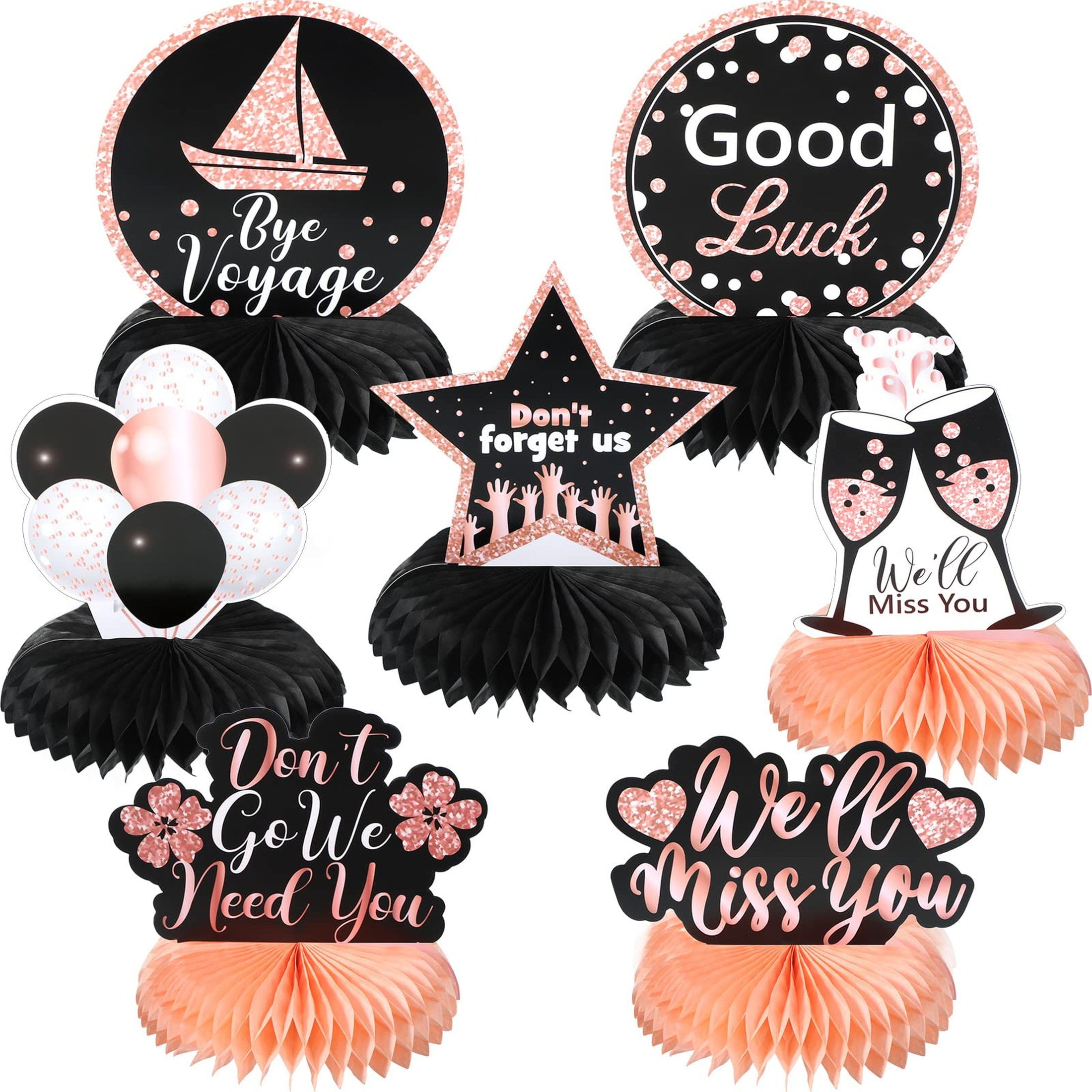 Farewell Fiesta Honeycomb Decor Set - 7pc Going Away Party Table ...