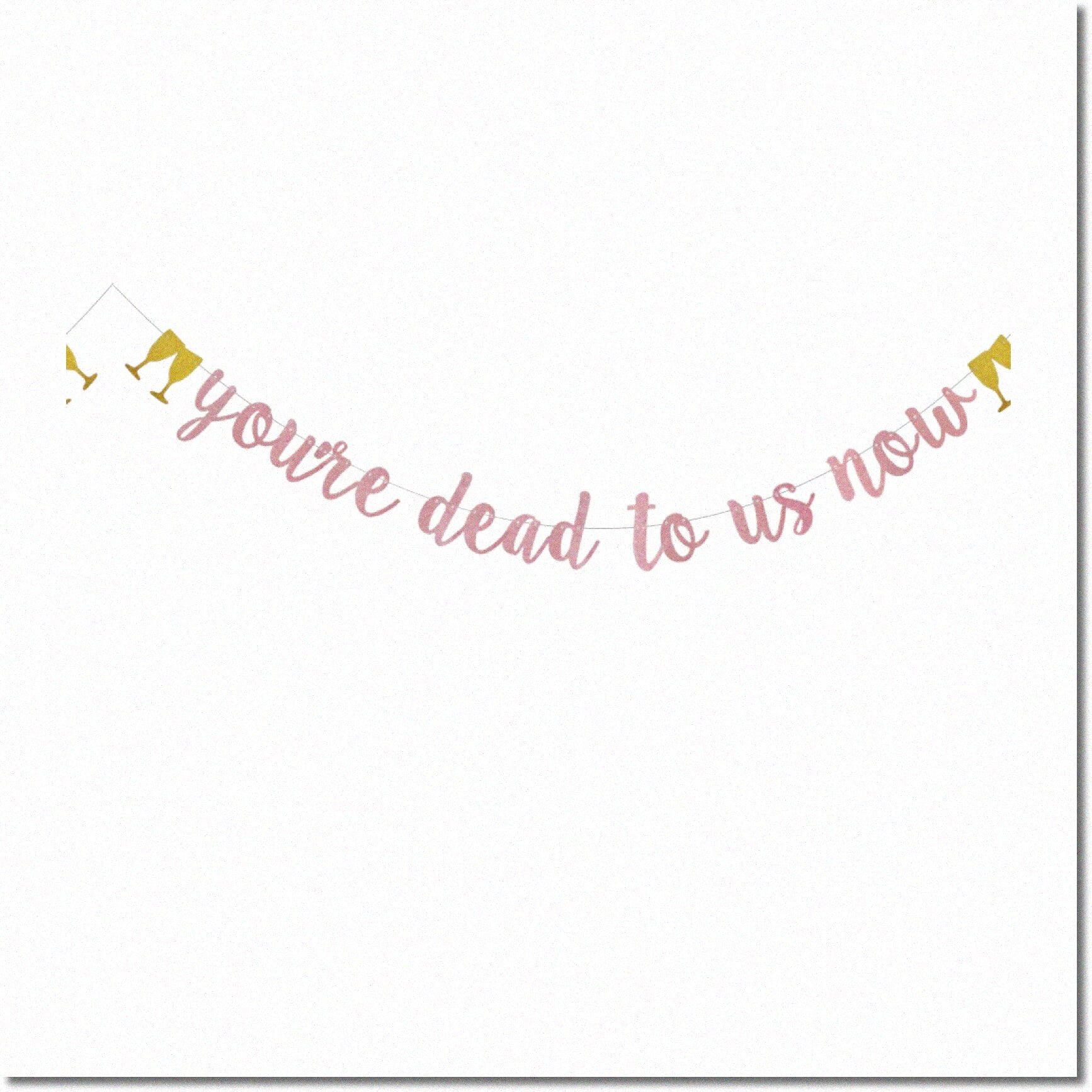 Farewell Fiesta: Pre-Strung Rose Gold Glitter Banner - No Assembly ...