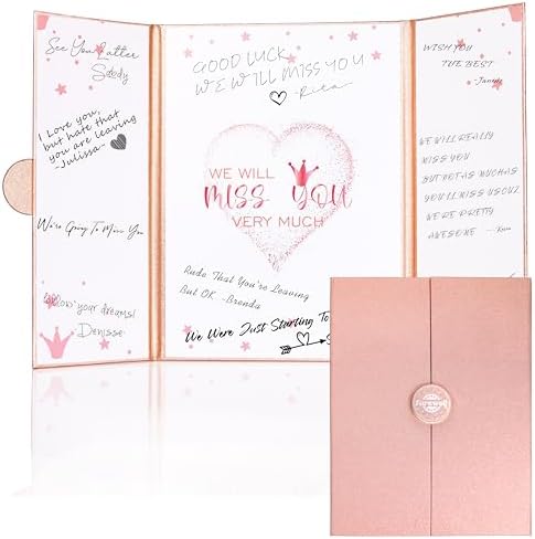 Farewell Guest Book, Farewell Gifts for Coworkers Women, Rose Gold We ...