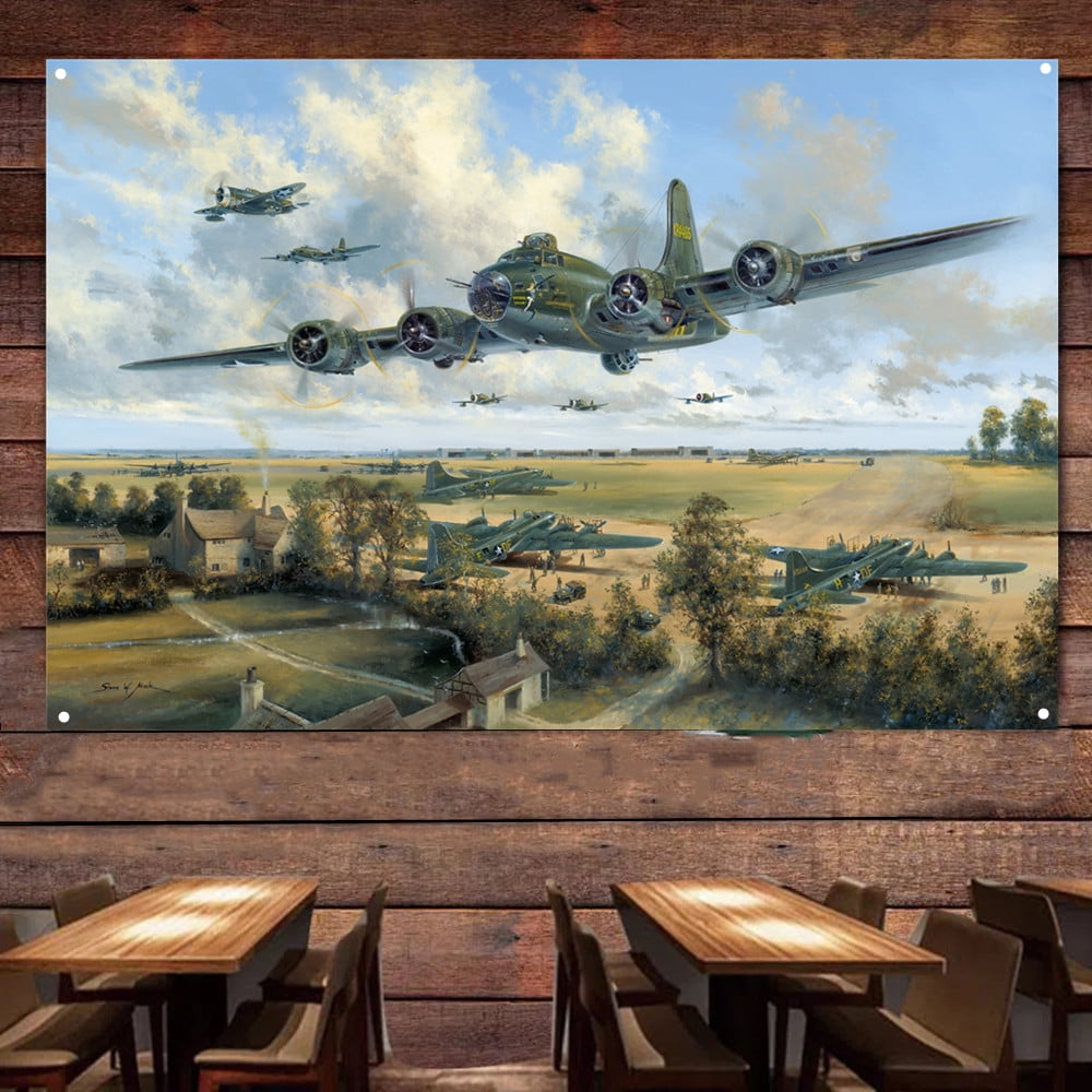 Farewell 'Memphis Belle' bomber Fighter Jet Banner Wall Art- Decorate ...