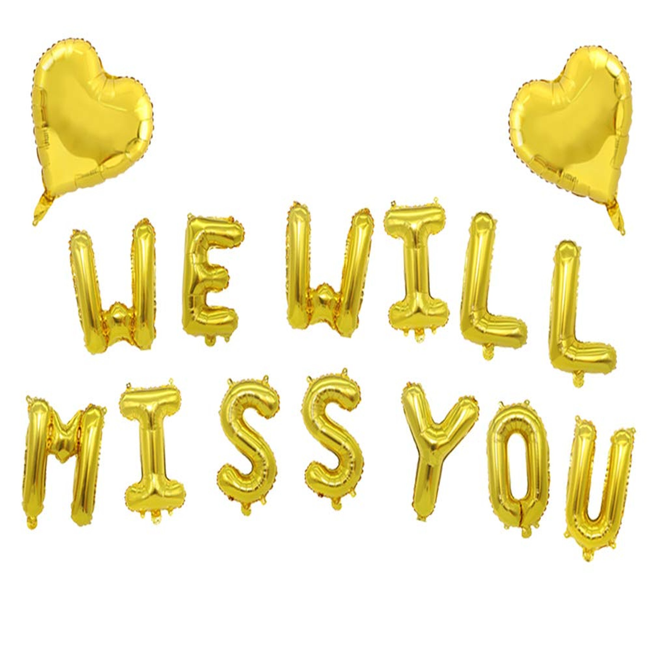 Farewell Wishes Balloon Banner Set, 16inch Gold Mylar Letters with ...