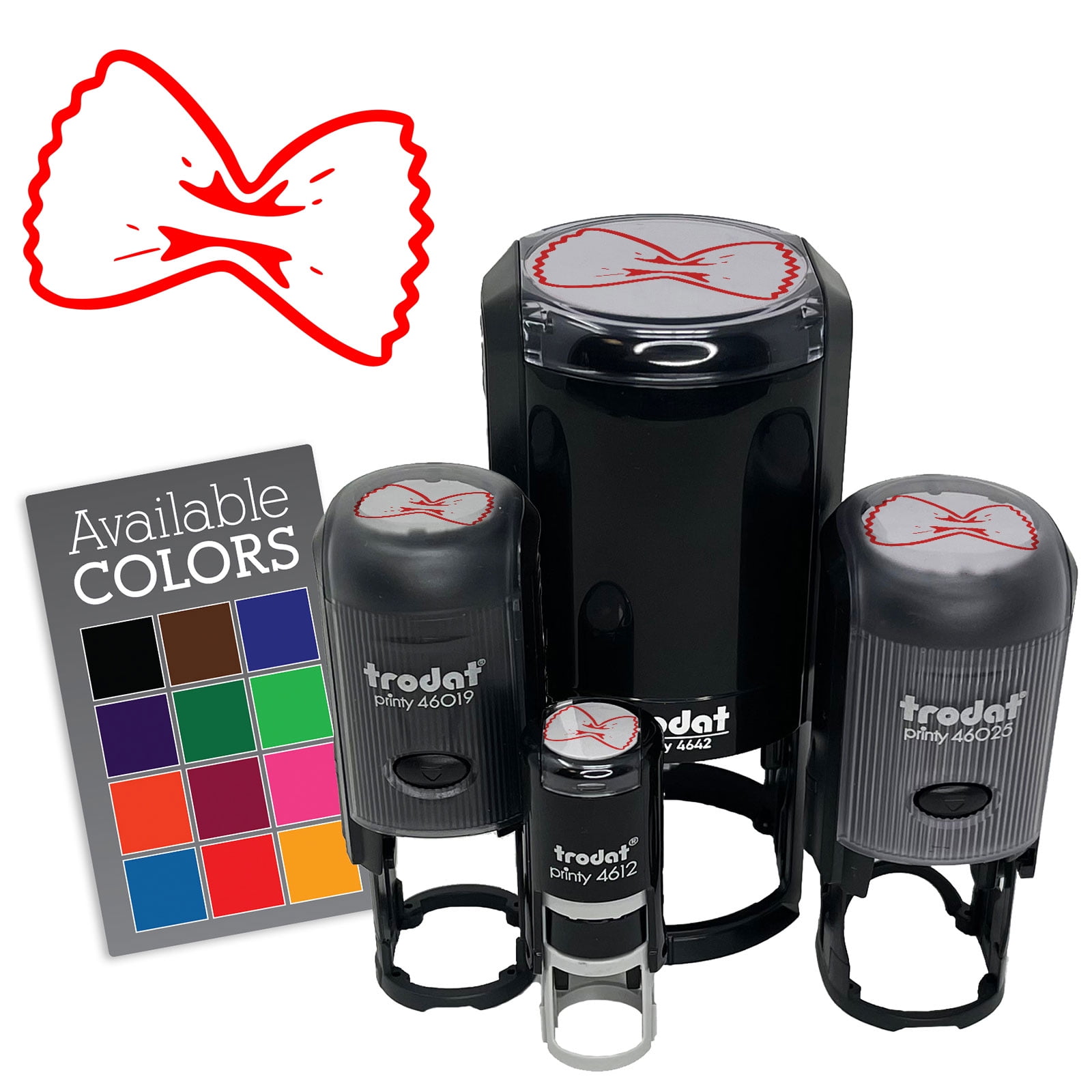 Farfalle Bow Tie Butterfly Pasta Self-Inking Rubber Stamp for Stamping ...