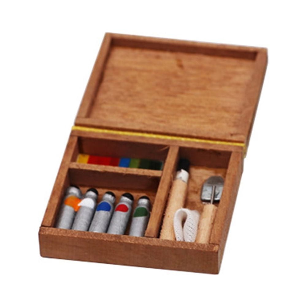 Farfi 1/12 Doll House Paintbox Painting Easel Palette Miniature Art ...