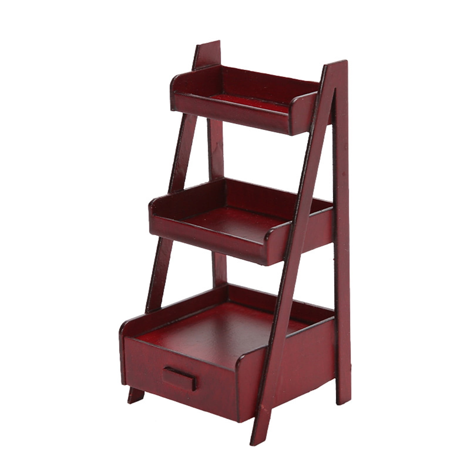 Farfi 1:12 Dollhouse Bookshelf Realistic Storage Function Wooden ...