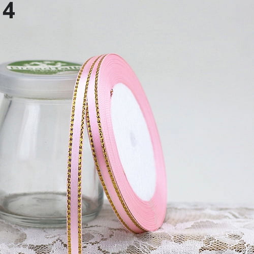 Farfi 1 Roll 25 Yard 6mm Wide Golden Tone Rimmed Stain Ribbons Wedding ...
