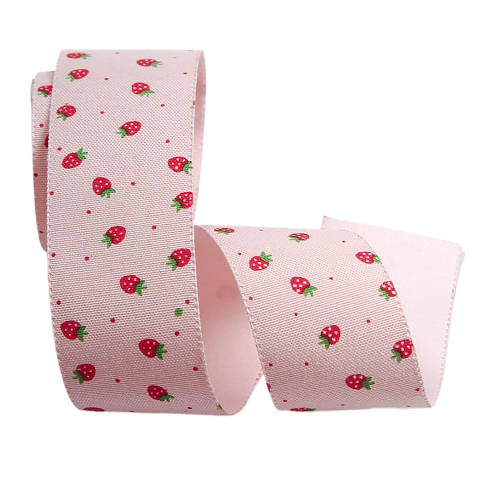 Farfi 1 Roll Beautiful DIY Gift Ribbon Cotton Flax Cute Strawberry ...
