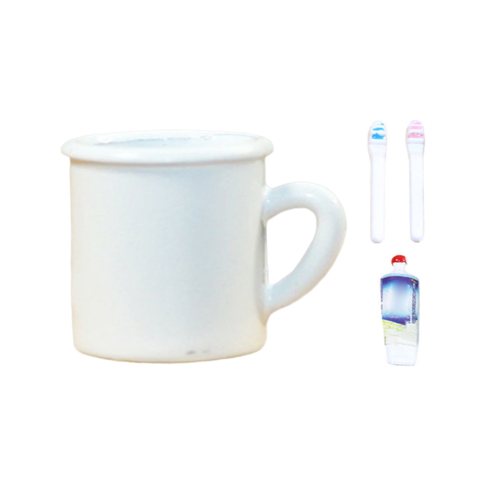 Farfi 1 Set Doll House Cup Realistic Small Plastic Miniature Teeth ...