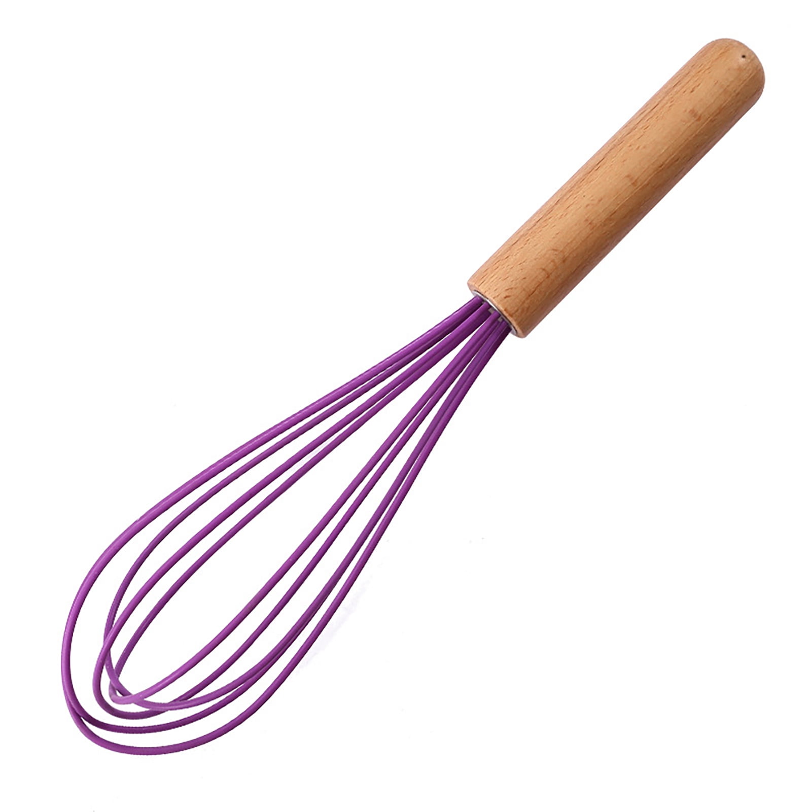 Farfi 10 Inch Cooking Handheld Tool: Wooden Handle, Silicone Egg Beater ...