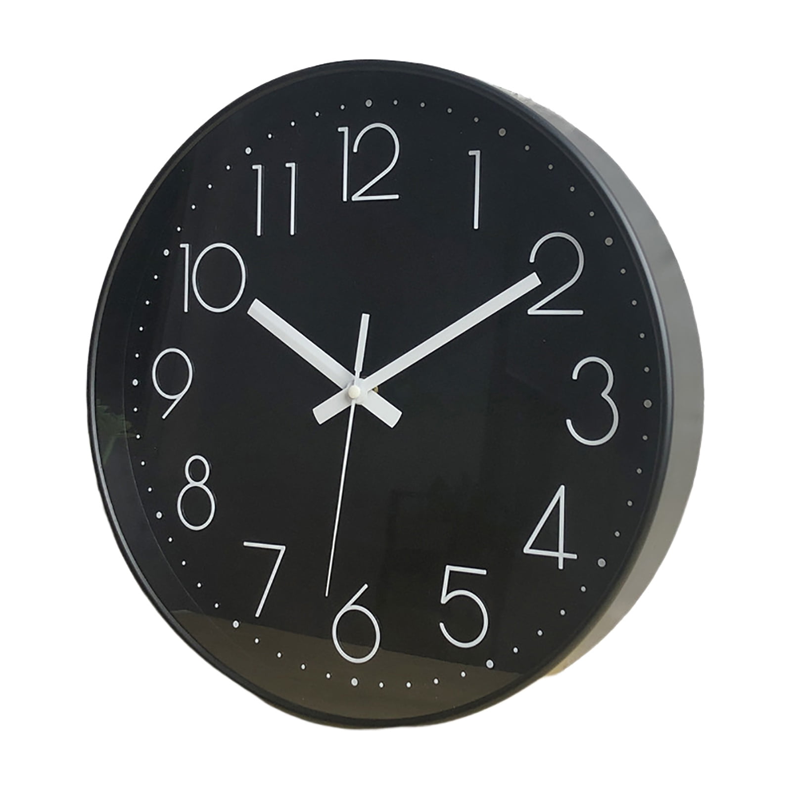Farfi 10 Inch Wall Clock Round Hanging Noiseless 3D Number Precise Anti ...