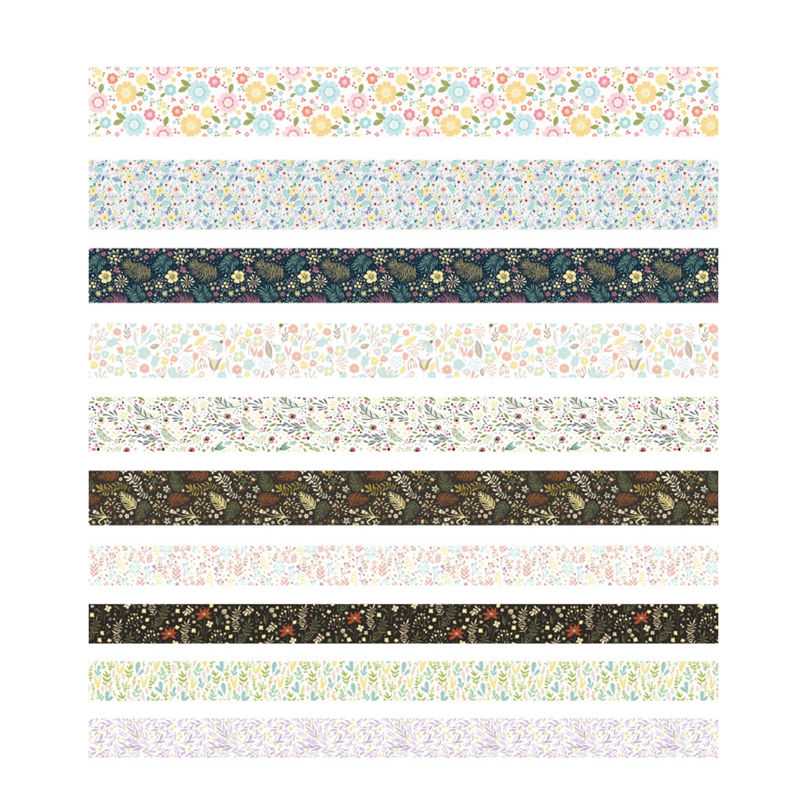Farfi 10 Rolls Stamping Tape DIY Decorative Washi Golden Color Pattern ...