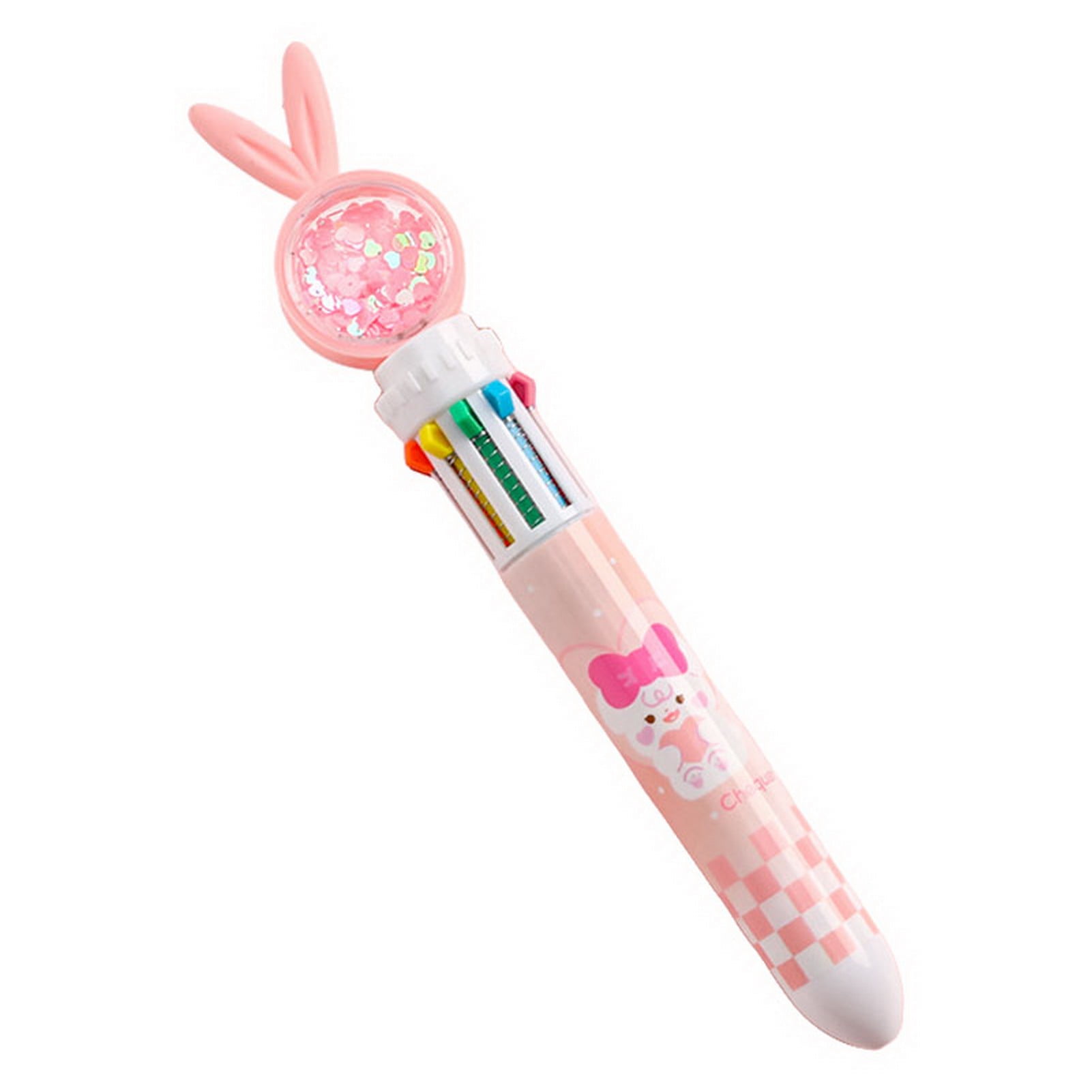 Farfi 10-colored Ballpoint Pen Cute Bunny Cartoon Topper Replaceable ...