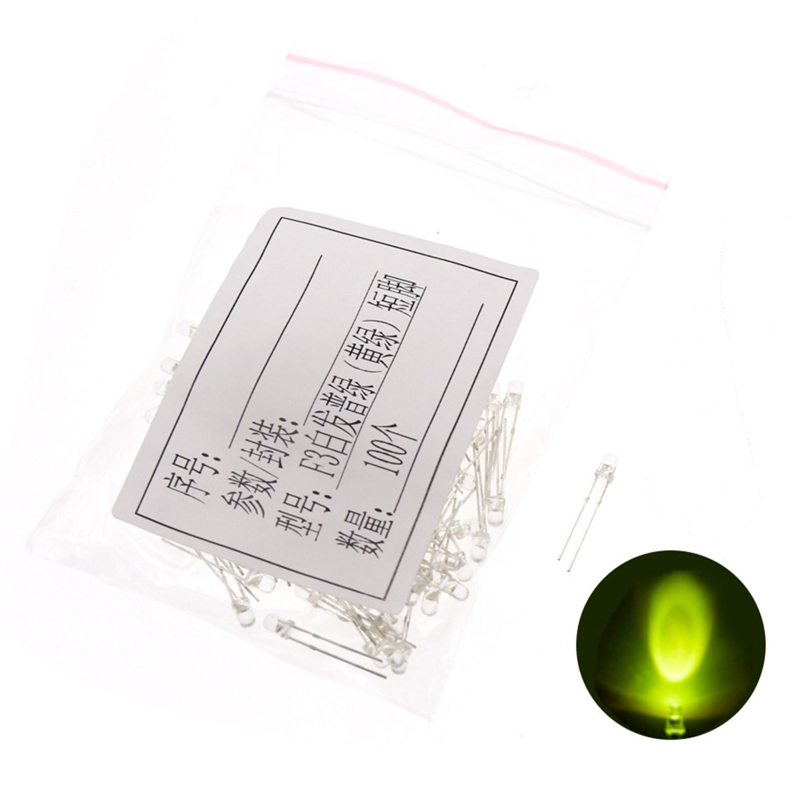 Farfi 100Pcs 3MM Light Emitting Diode Bright Light Good Stability LED ...