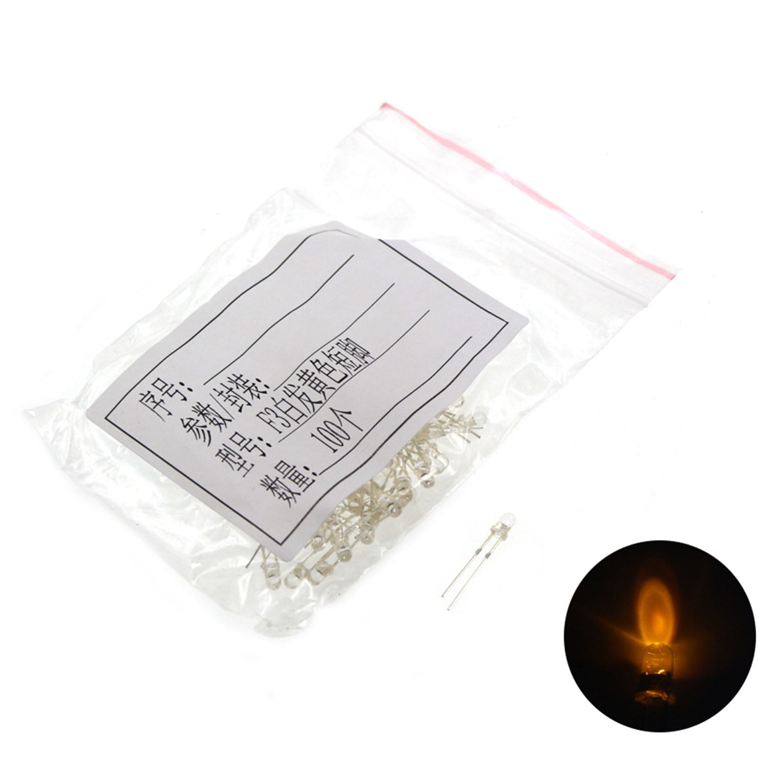 Farfi 100Pcs 3MM Light Emitting Diode Bright Light Good Stability LED ...