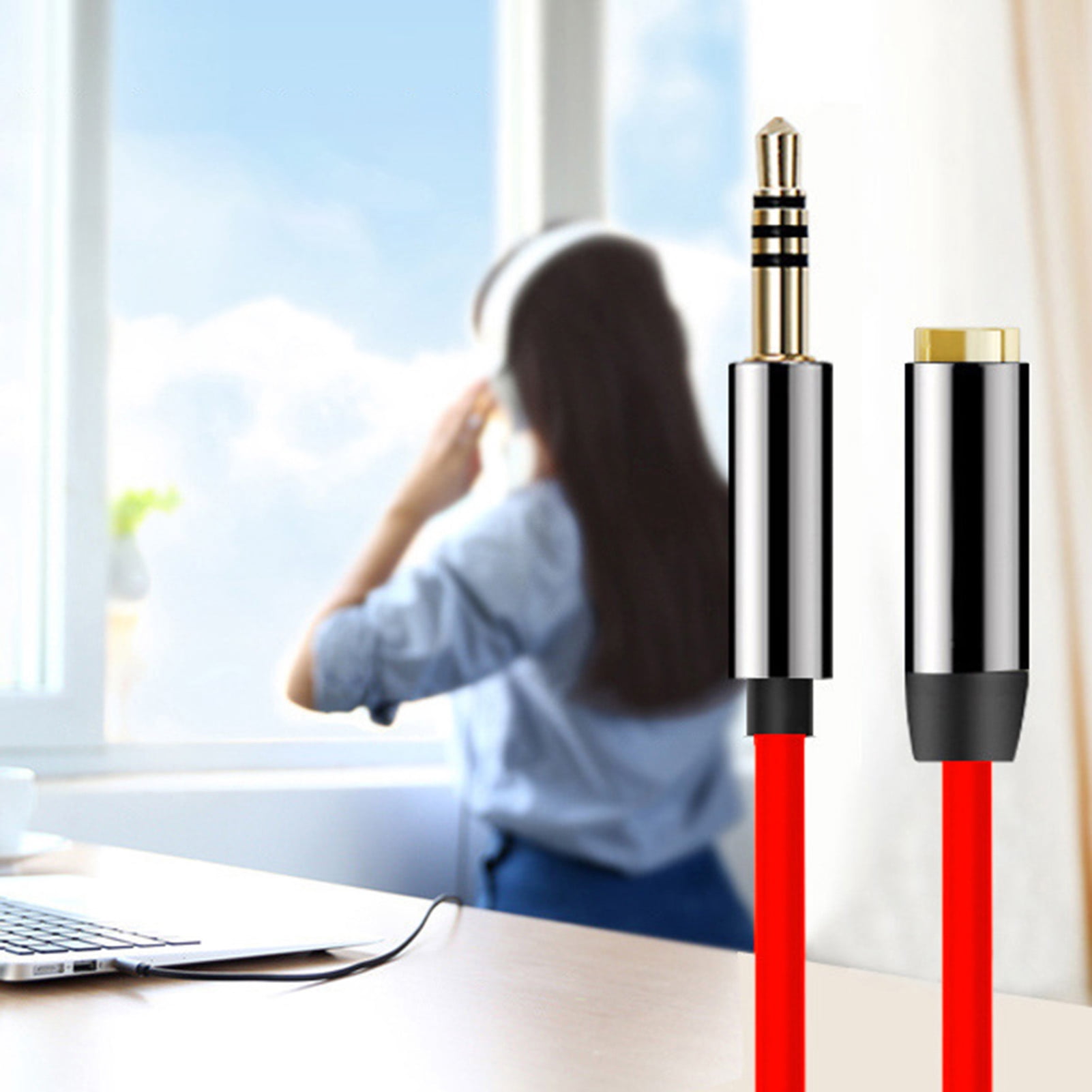 Farfi 100cm/200cm/300cm Extension Cable Practical High Fidelity TPE 3 ...
