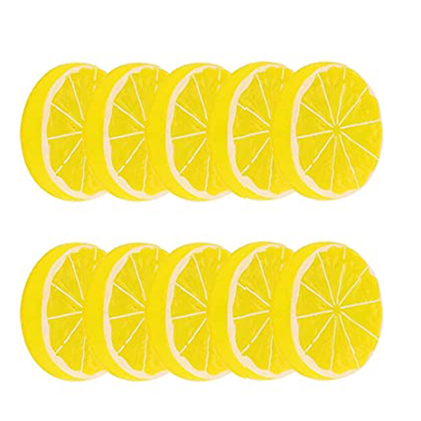 Farfi 10Pcs Artificial Lemon Slices Eco-friendly Vivid PVC Lemon Fruit ...