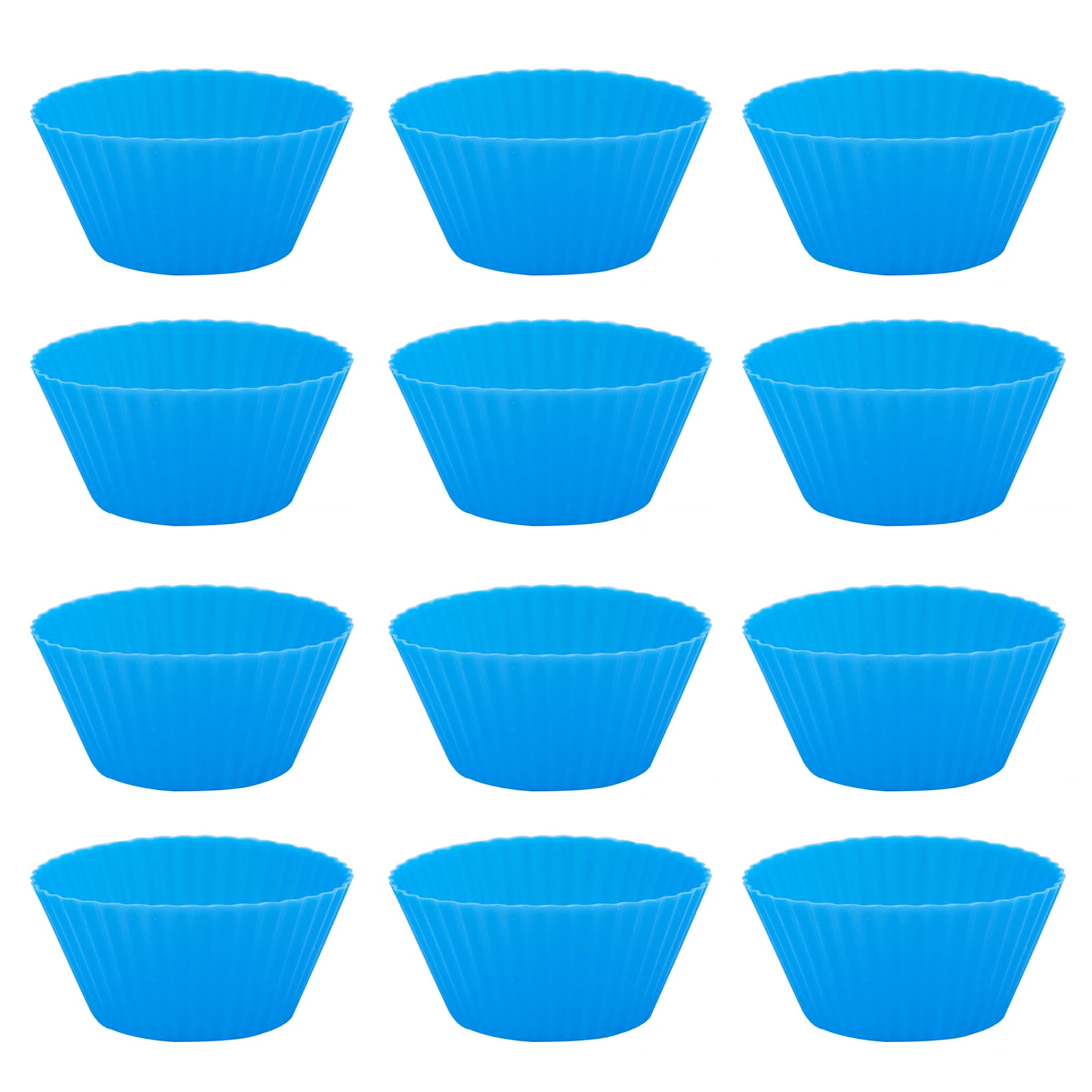 Farfi 12Pcs Round Stackable Muffin Cups Non-stick High Temperature ...