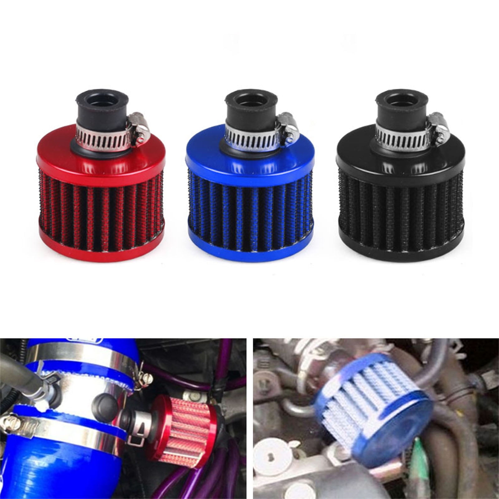 Farfi 12mm Car Engine Cold Air Intake Cleaning Filter Turbo Vent ...