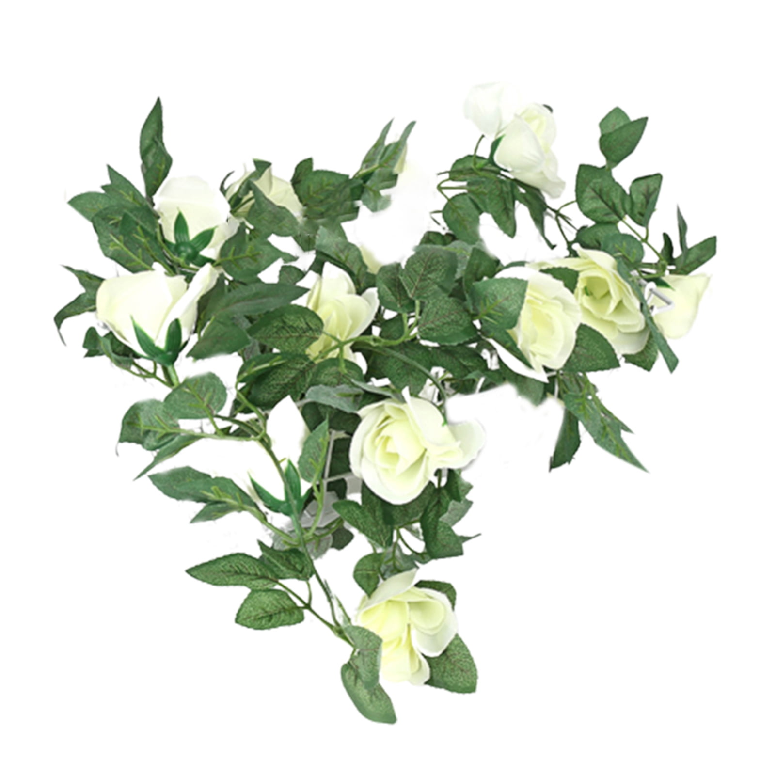 Farfi 16 Heads Artificial Rose Flower Vines Home Wedding Garden Wall ...