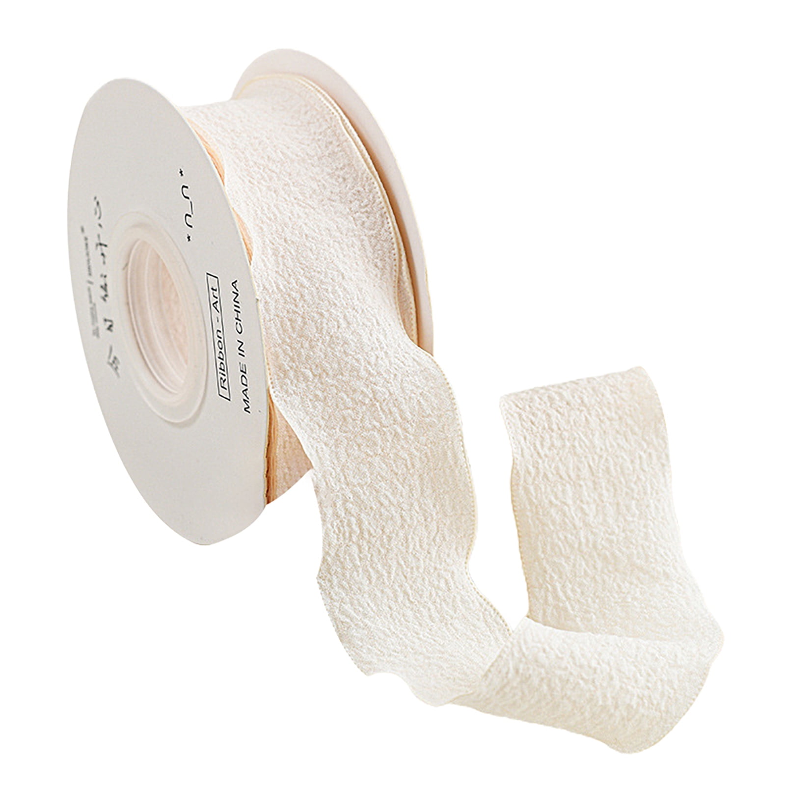 Farfi 2.5/4cm Gift Packing Ribbon Ruffle Wavy Edges Textured Overlock ...