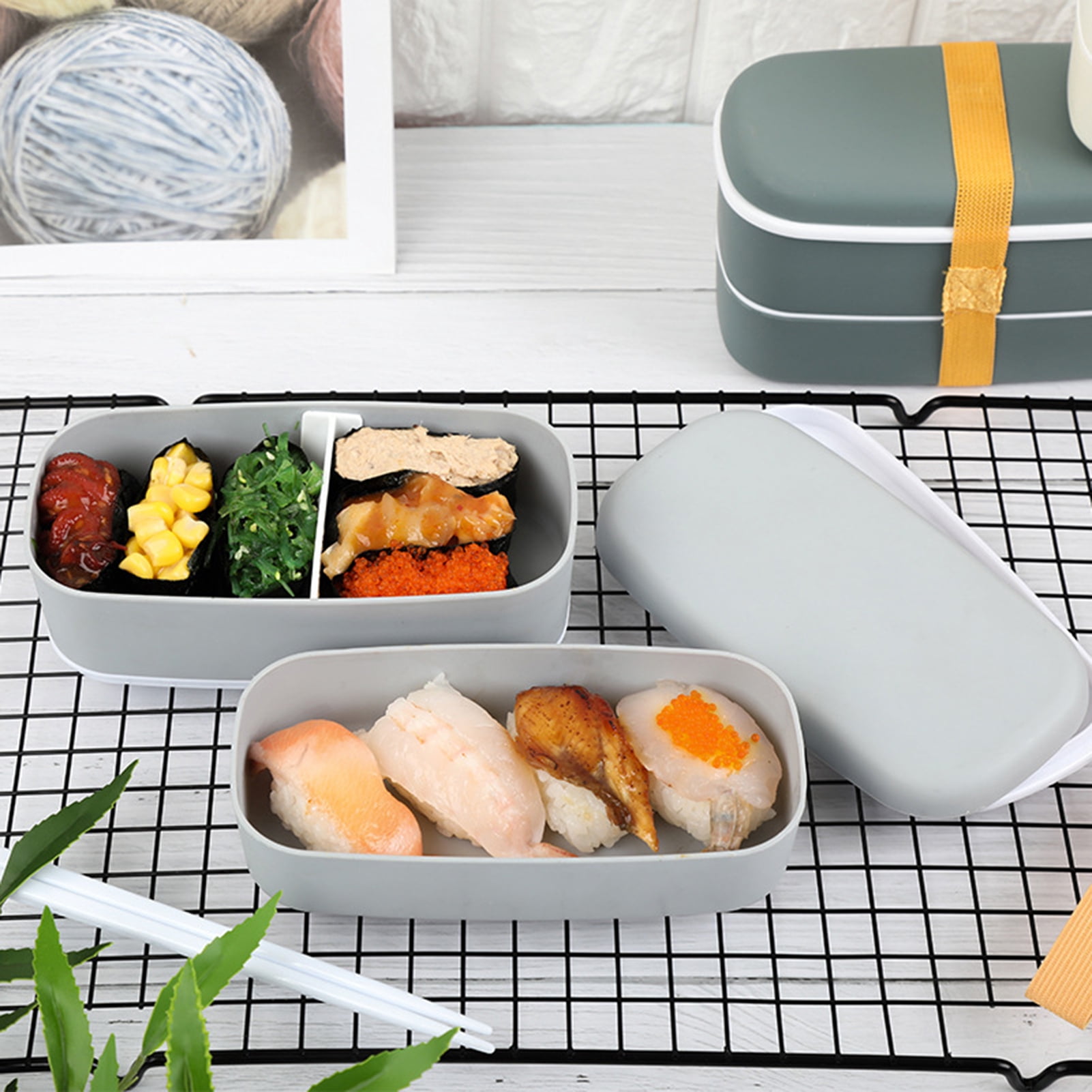 Farfi 2 Layers Microwave Oven Food Storage Container Student Lunch Box ...