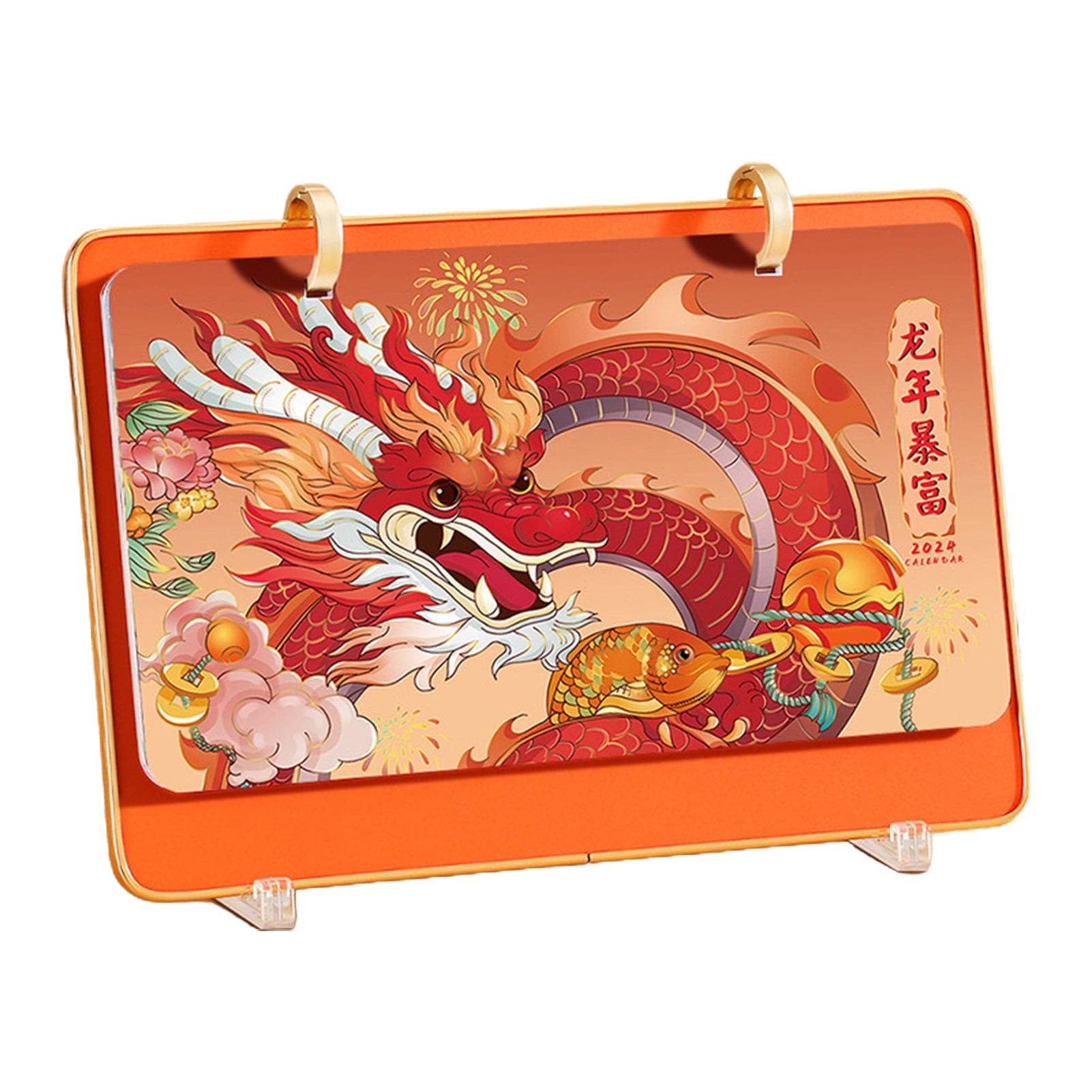 Farfi 2024 Year of The Dragon Desktop Calendar with Triangular Support ...