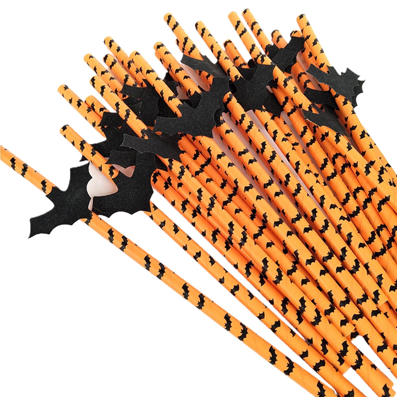 Farfi 25Pcs/Set Flexible Straw Eye-catching Paper Decorative Halloween ...