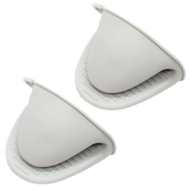 Farfi 2Pcs Oven Mitt Non-Slip Hanging Ring Anti-scalding Silicone ...