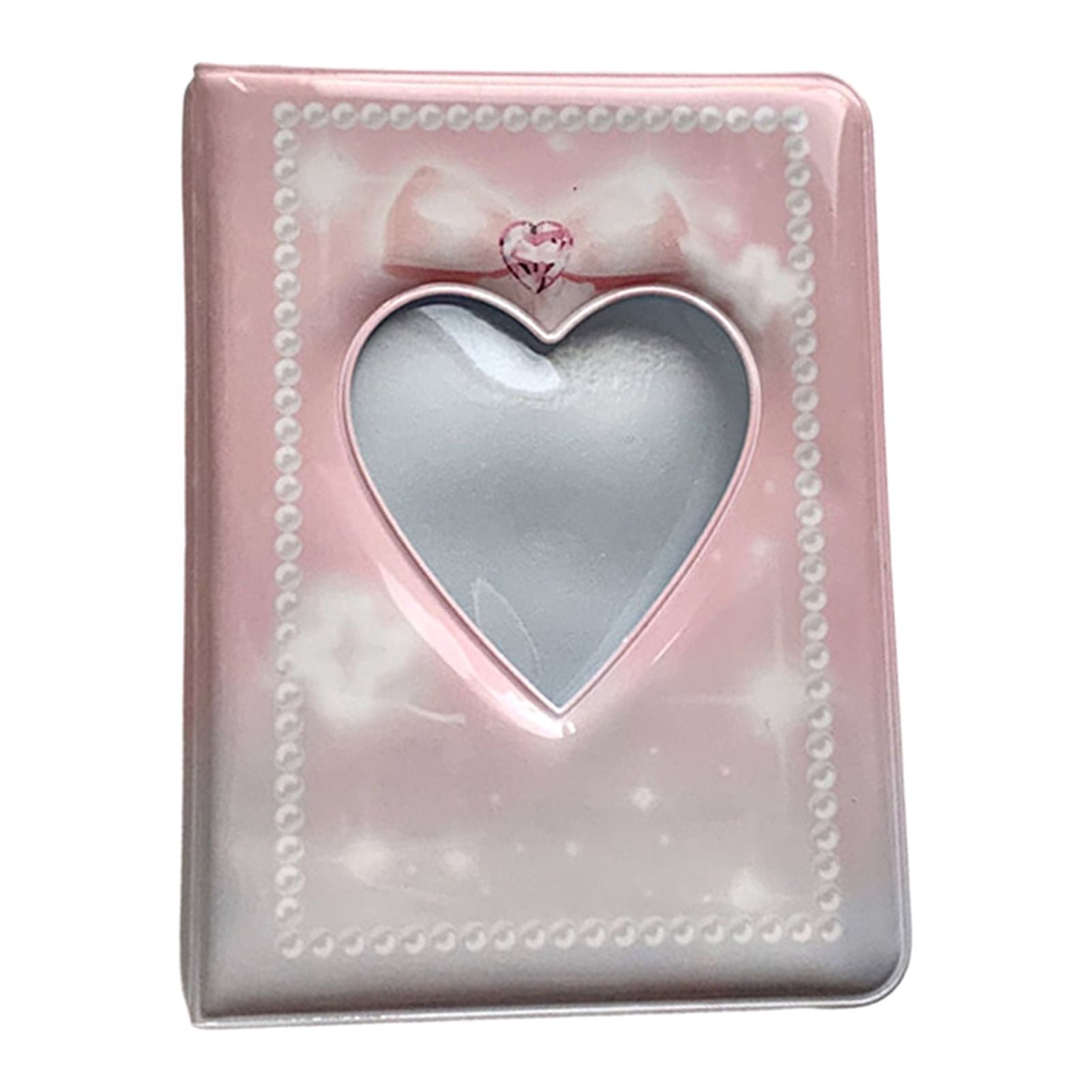 Farfi 3 Inch Mini Photo Album Inserted Type Heart Shape Window 40 Slots ...