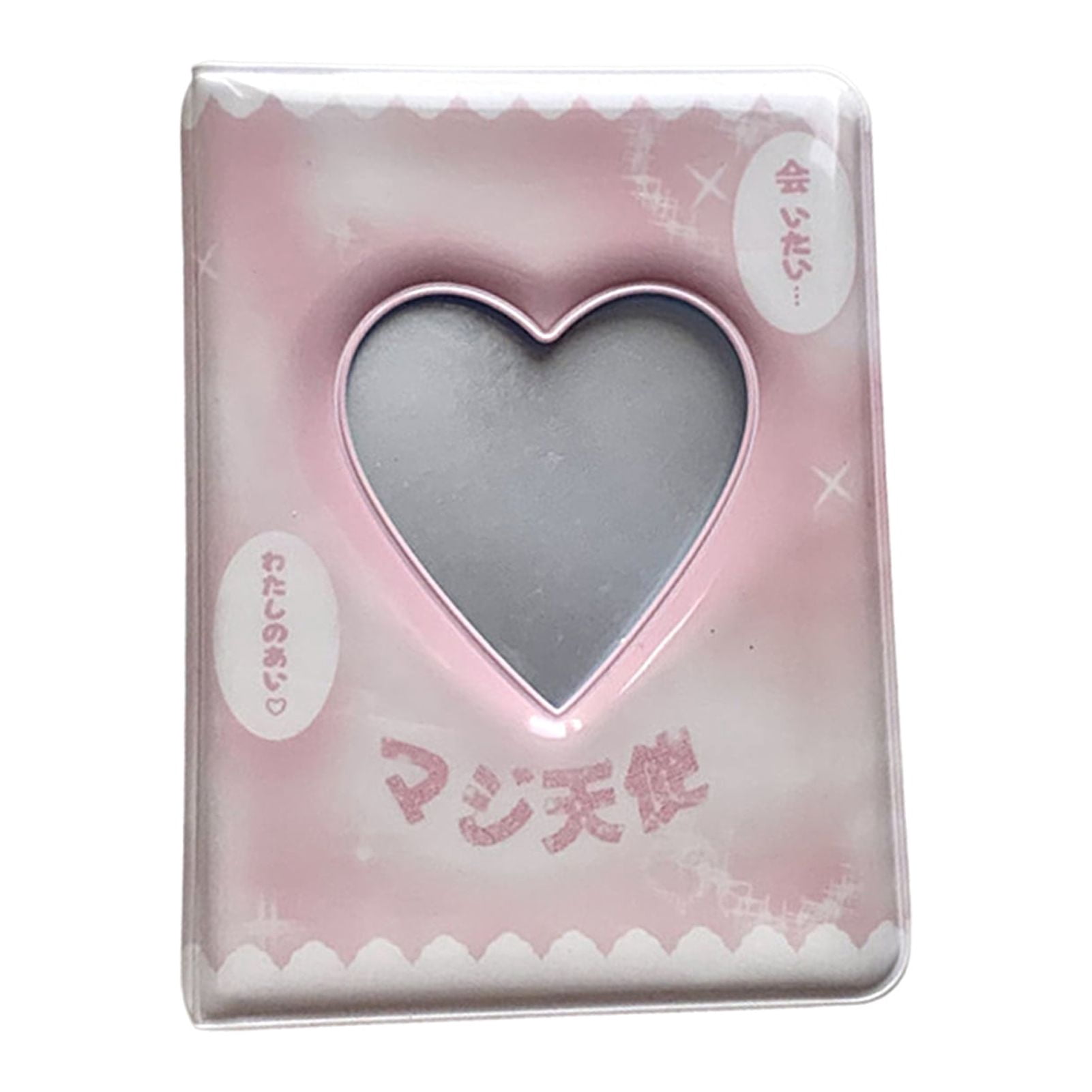 Farfi 3 Inch Mini Photo Album Inserted Type Heart Shape Window 40 Slots ...