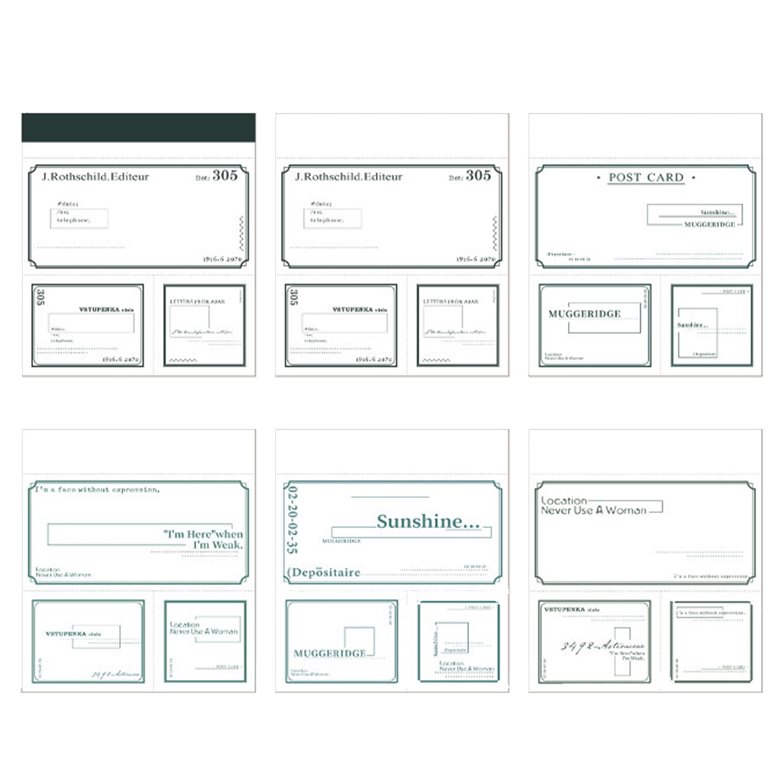 Farfi 30Pcs Memo Note DIY Decorative Cut Free Tearable Smooth Writing ...