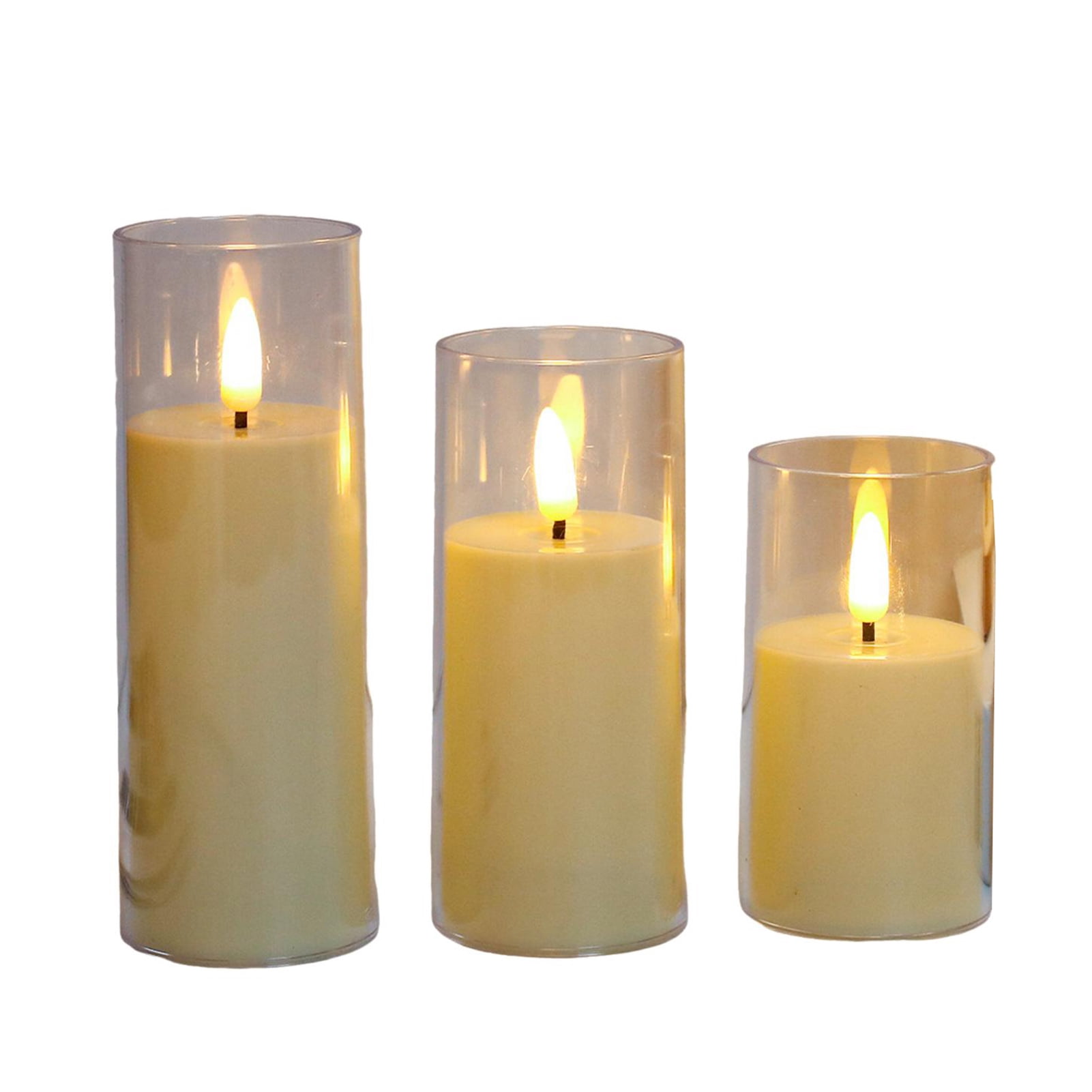 Farfi 3Pcs Flameless LED Candles Battery Operated Flickering Candles ...