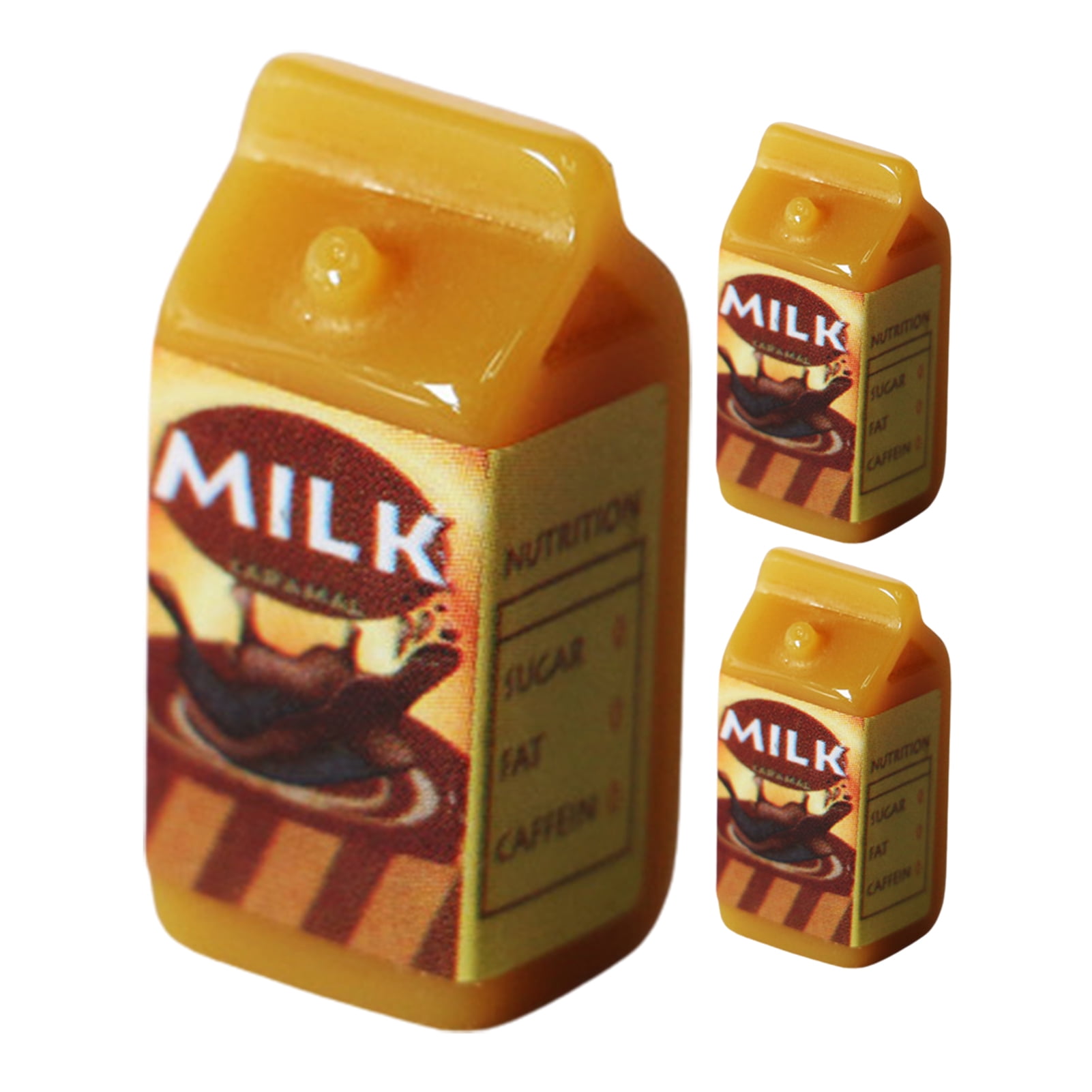 Farfi 3Pcs Mini Milk Box Realistic Accessories Resin Simulation Milk ...