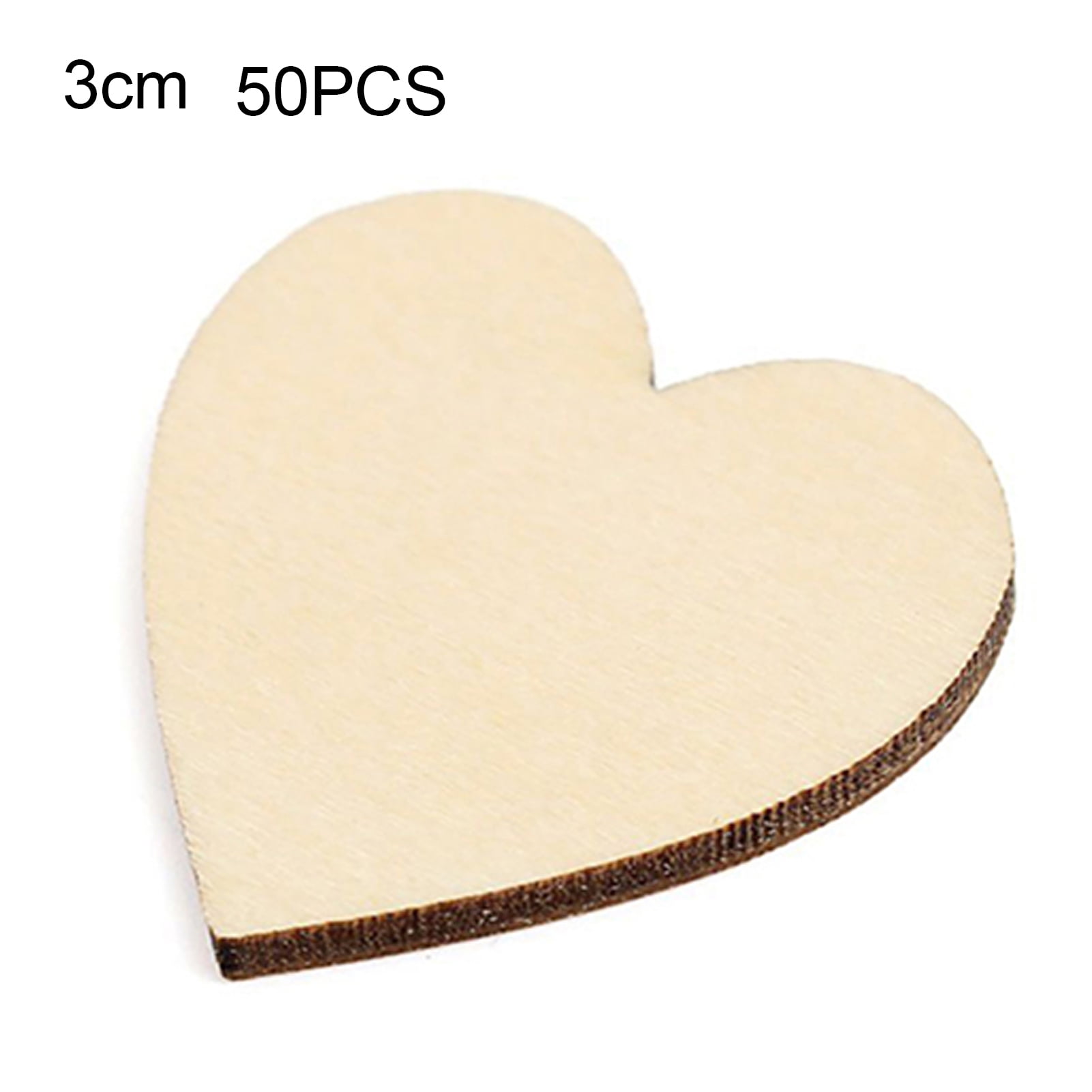 Farfi 50 Pcs Wooden Love Heart Shape DIY Hanging Heart Plain Decoration ...