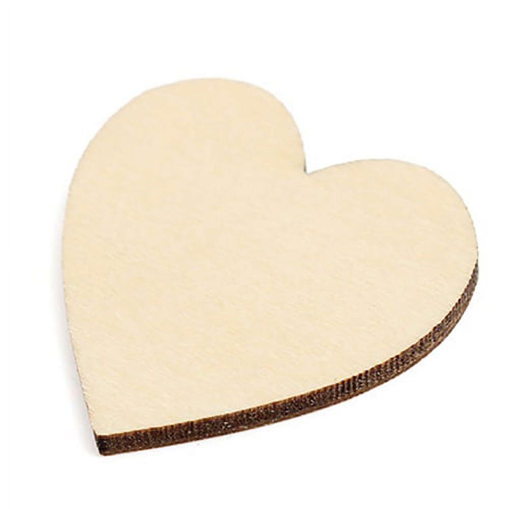 Farfi 50 Pcs Wooden Love Heart Shape DIY Hanging Heart Plain Decoration ...