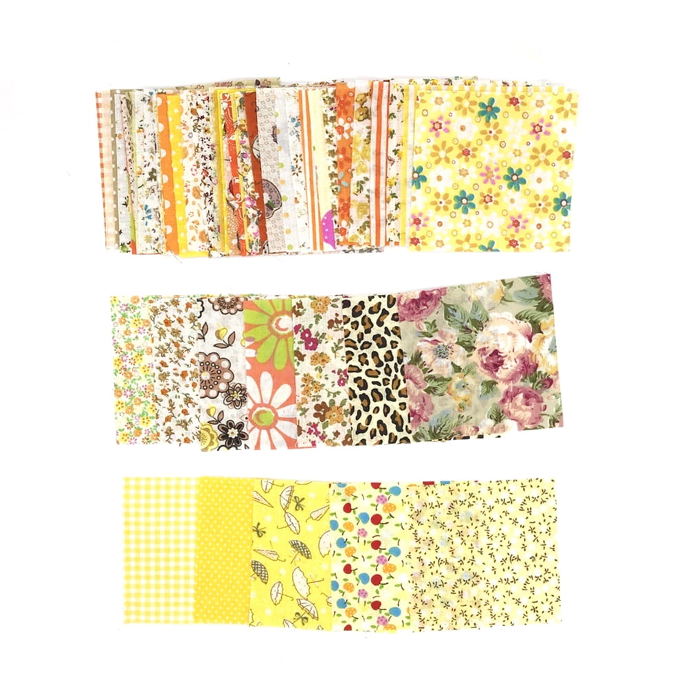 Farfi 50Pcs 10x10cm Floral Patchwork Cotton Fabric Plain Cloth for DIY ...