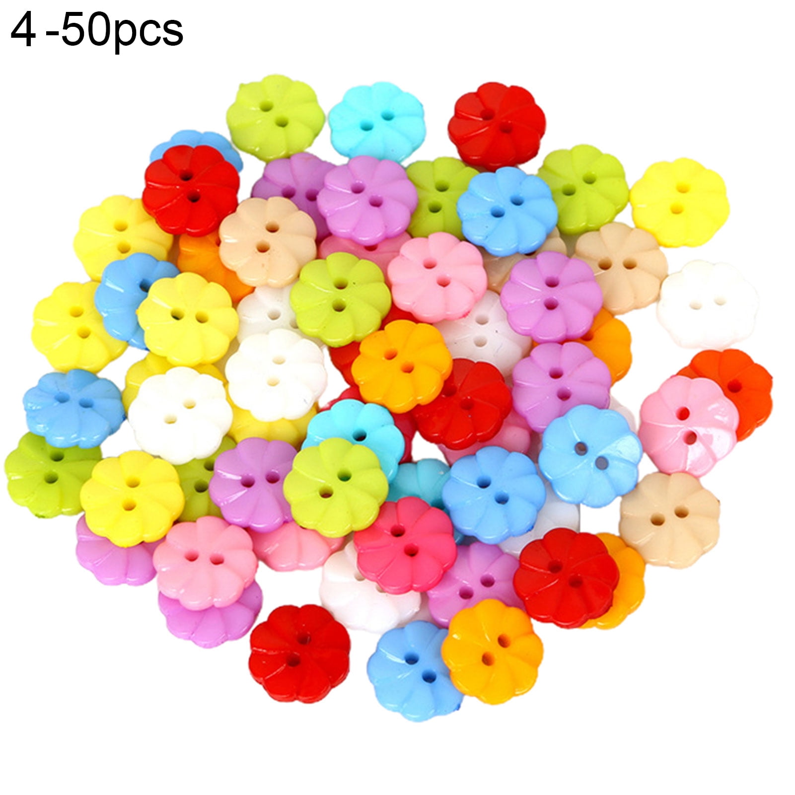 Farfi 50Pcs/Bag Buttons Cute DIY Plastic Exquisite Cartoon Shape Sewing ...