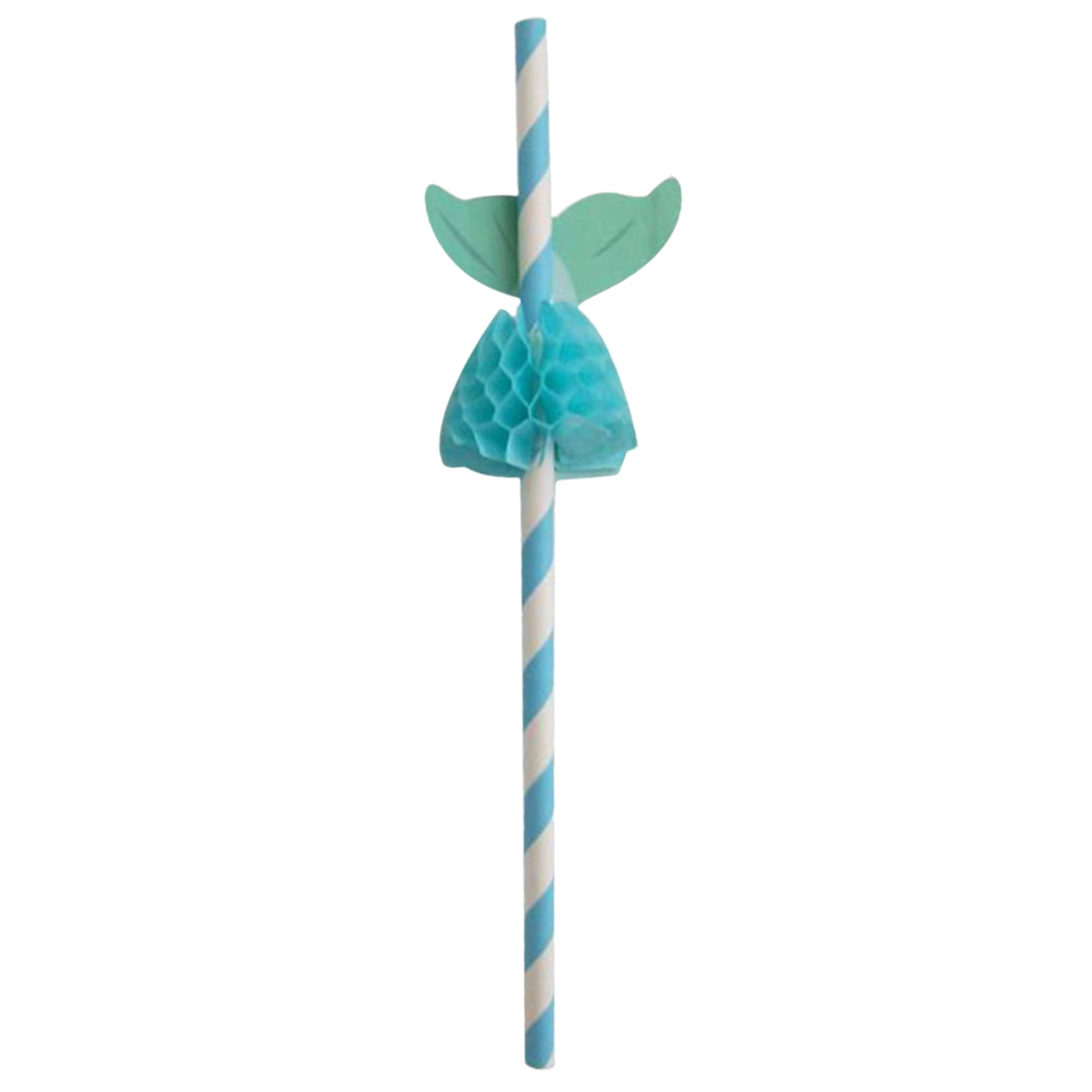 Farfi 50Pcs Paper Straw Biodegradable Fishtail Decoration Stripes ...