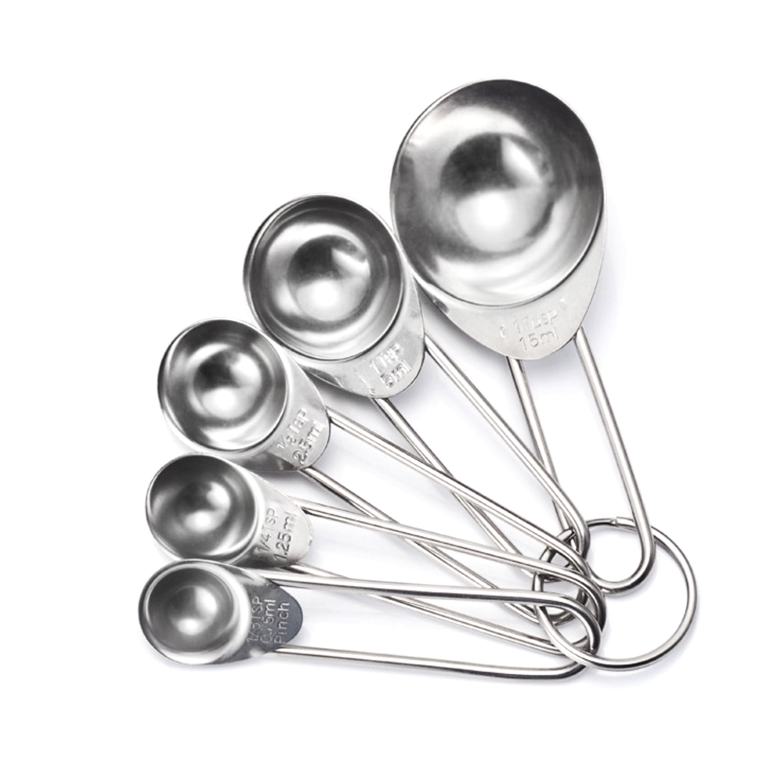 Farfi 5Pcs/Set Measuring Spoon Anti-rust Solid Stainless Steel Anti ...