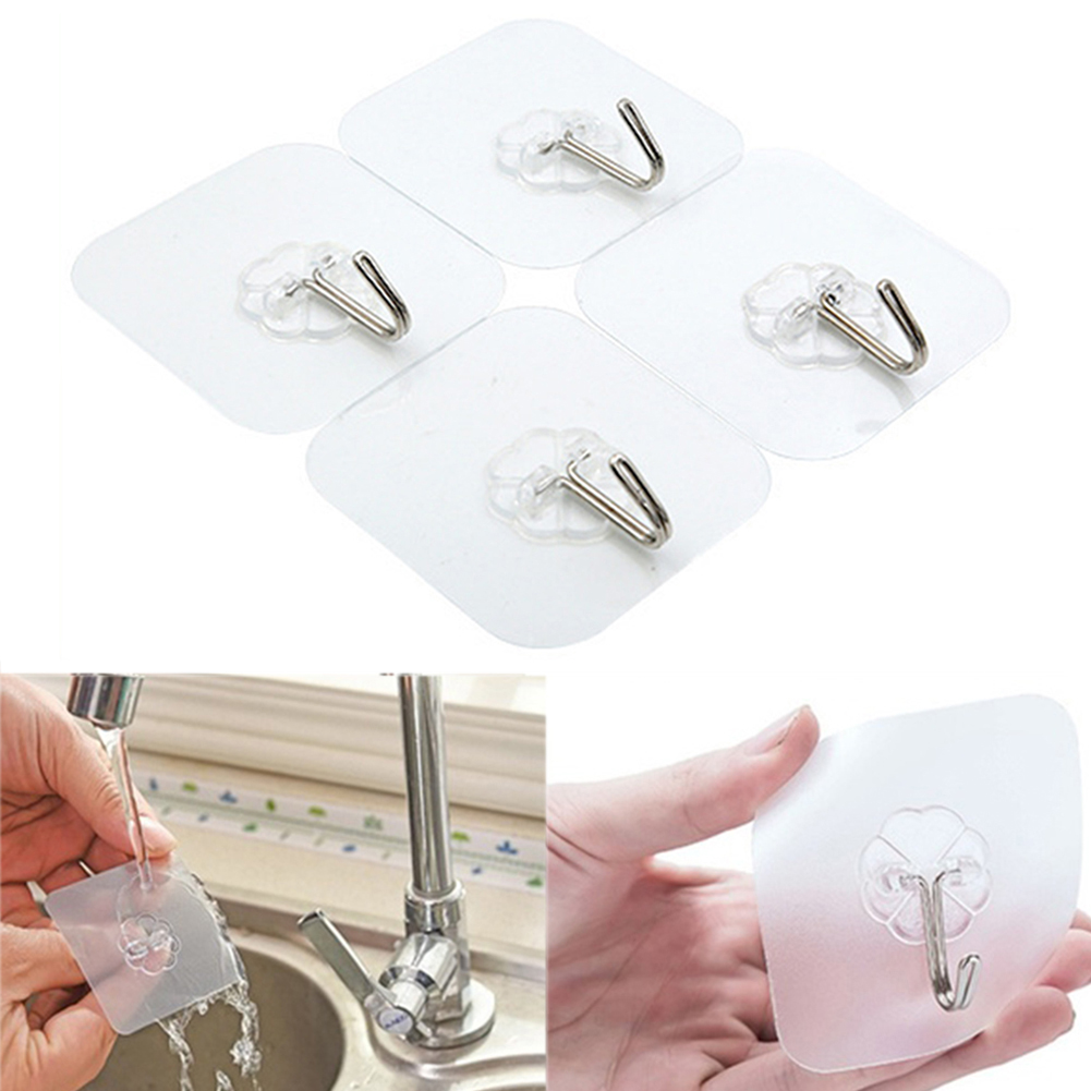 Farfi 6/12/16Pcs Kitchen Clear Suction Cup Hooks Wall-mounted Hanger ...