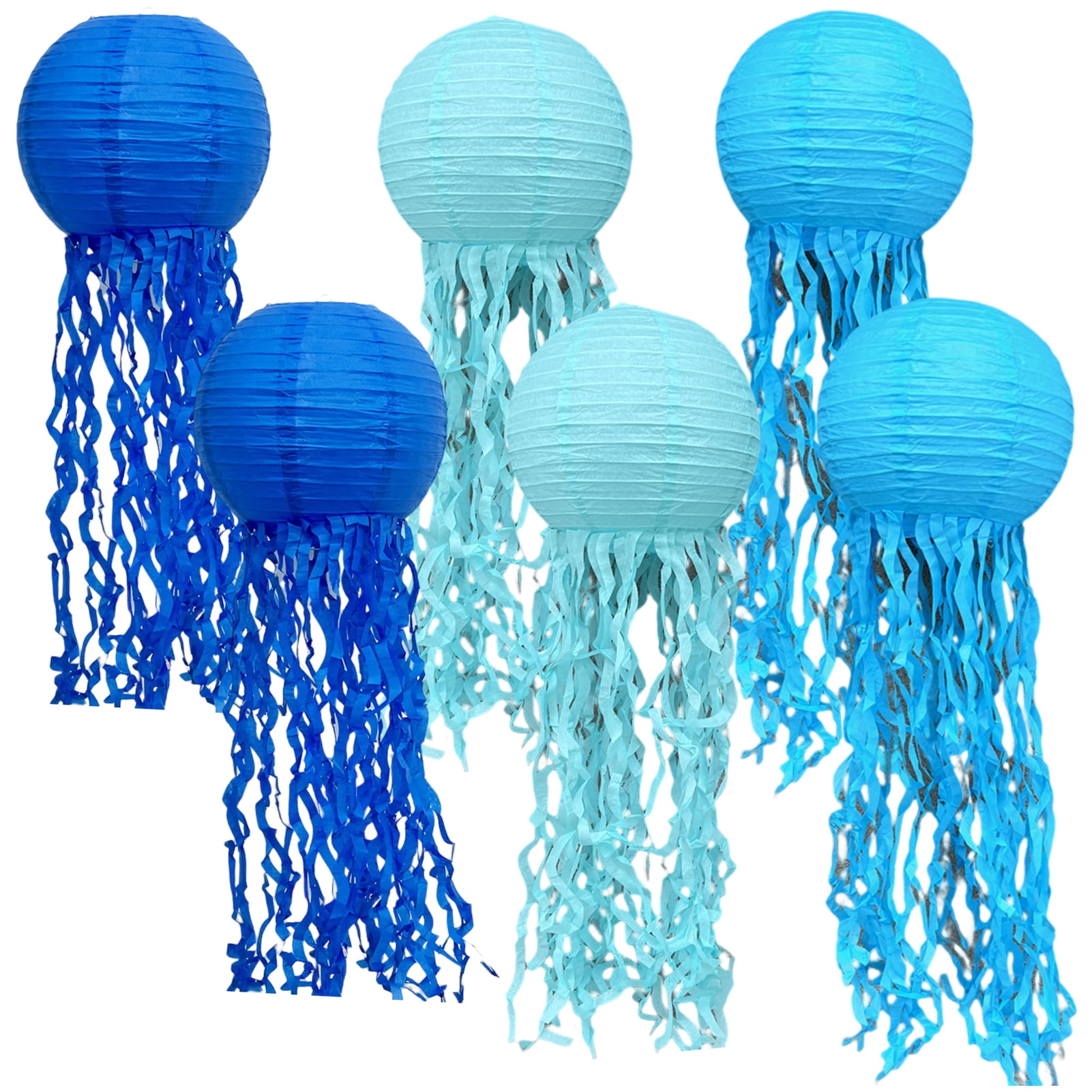Farfi 6 Pcs Paper Lanterns Hanging Jelly Fish Paper Lanterns Long ...