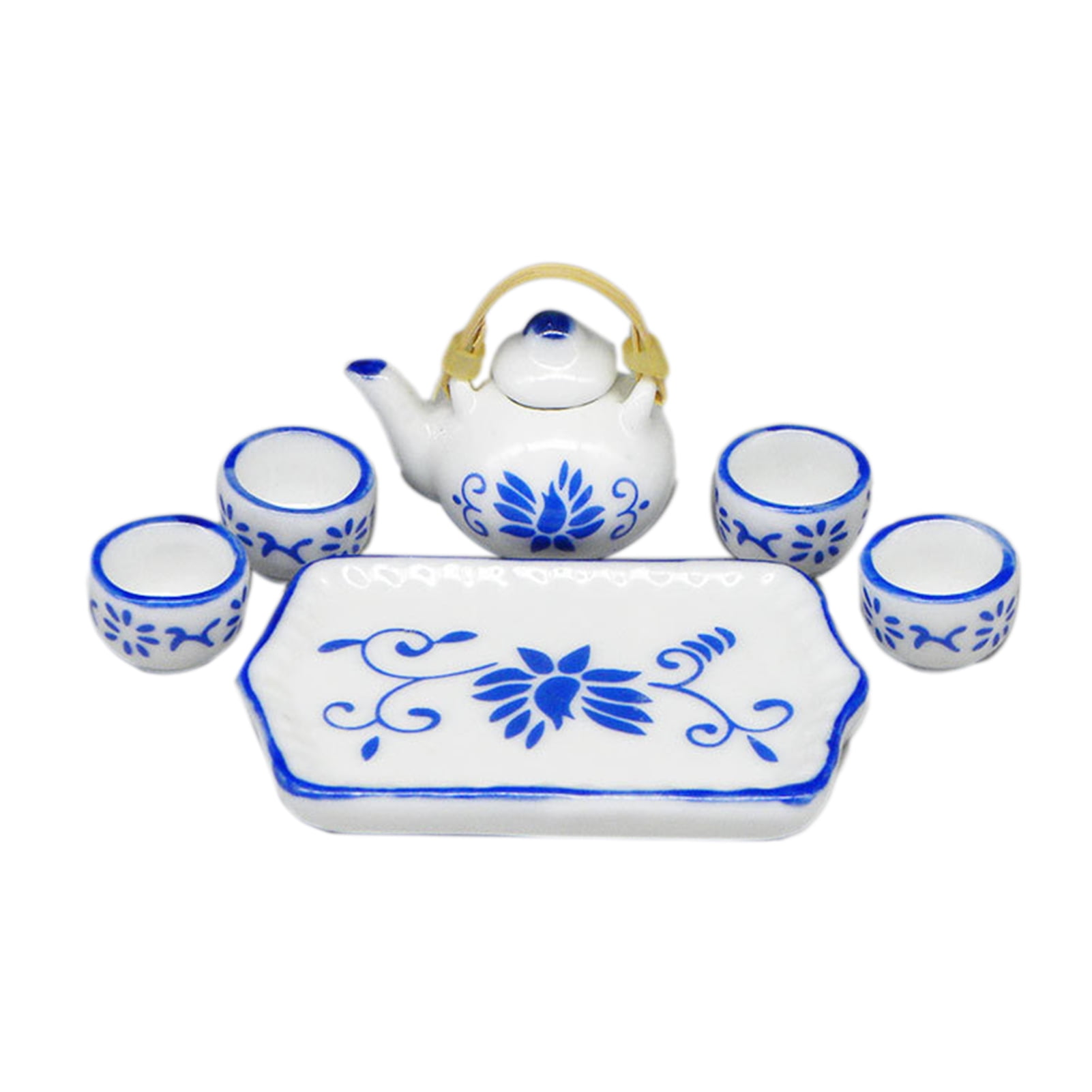 Farfi 6 Pcs/Set Dollhouse Tea Set Multifunctional Reusable Scale 1:12 ...