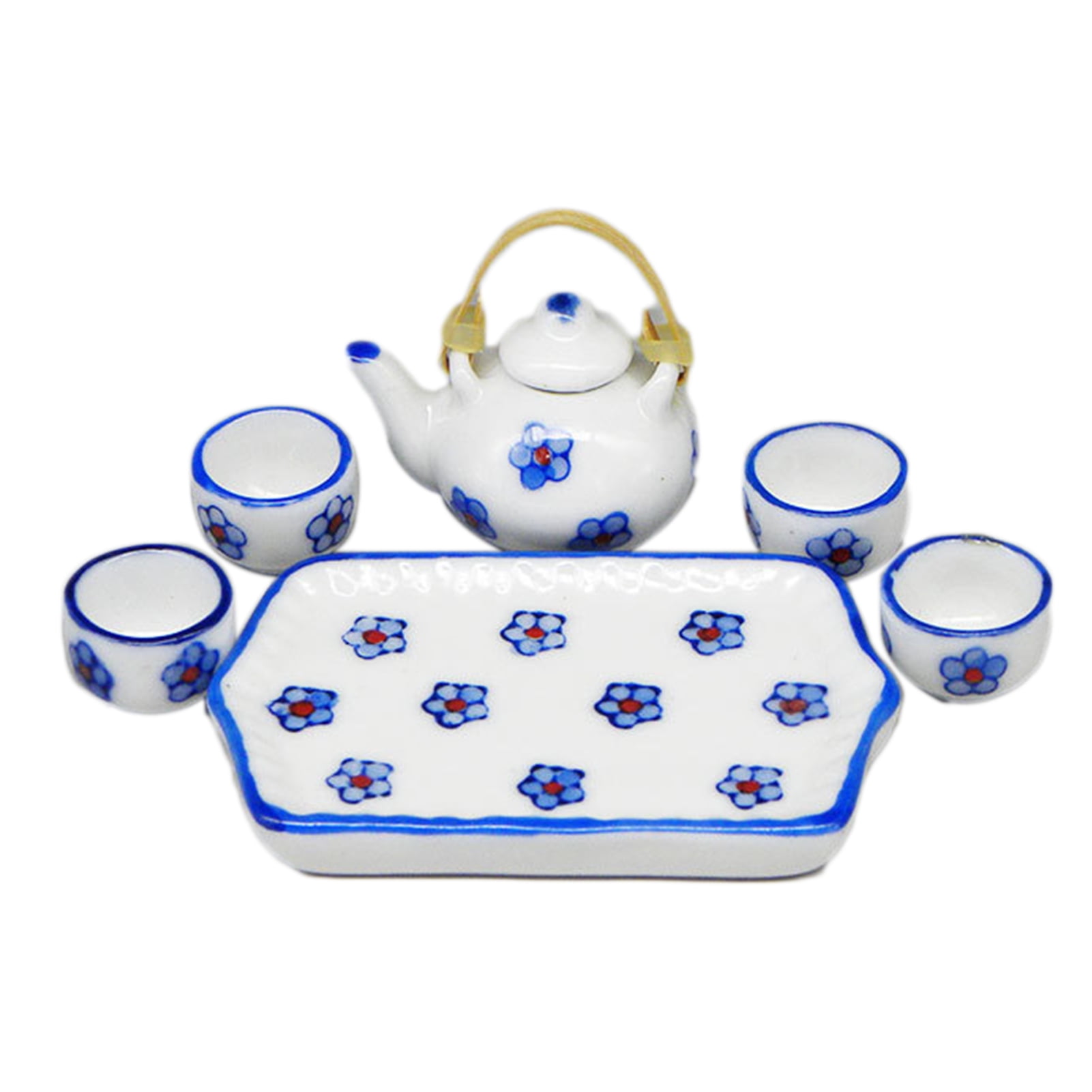 Farfi 6 Pcs/Set Dollhouse Tea Set Multifunctional Reusable Scale 1:12 ...