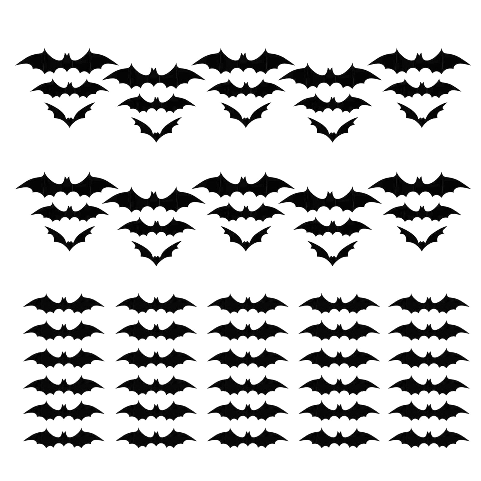 Farfi 60Pcs Halloween Bat Stickers Wall Window Door Decorations ...